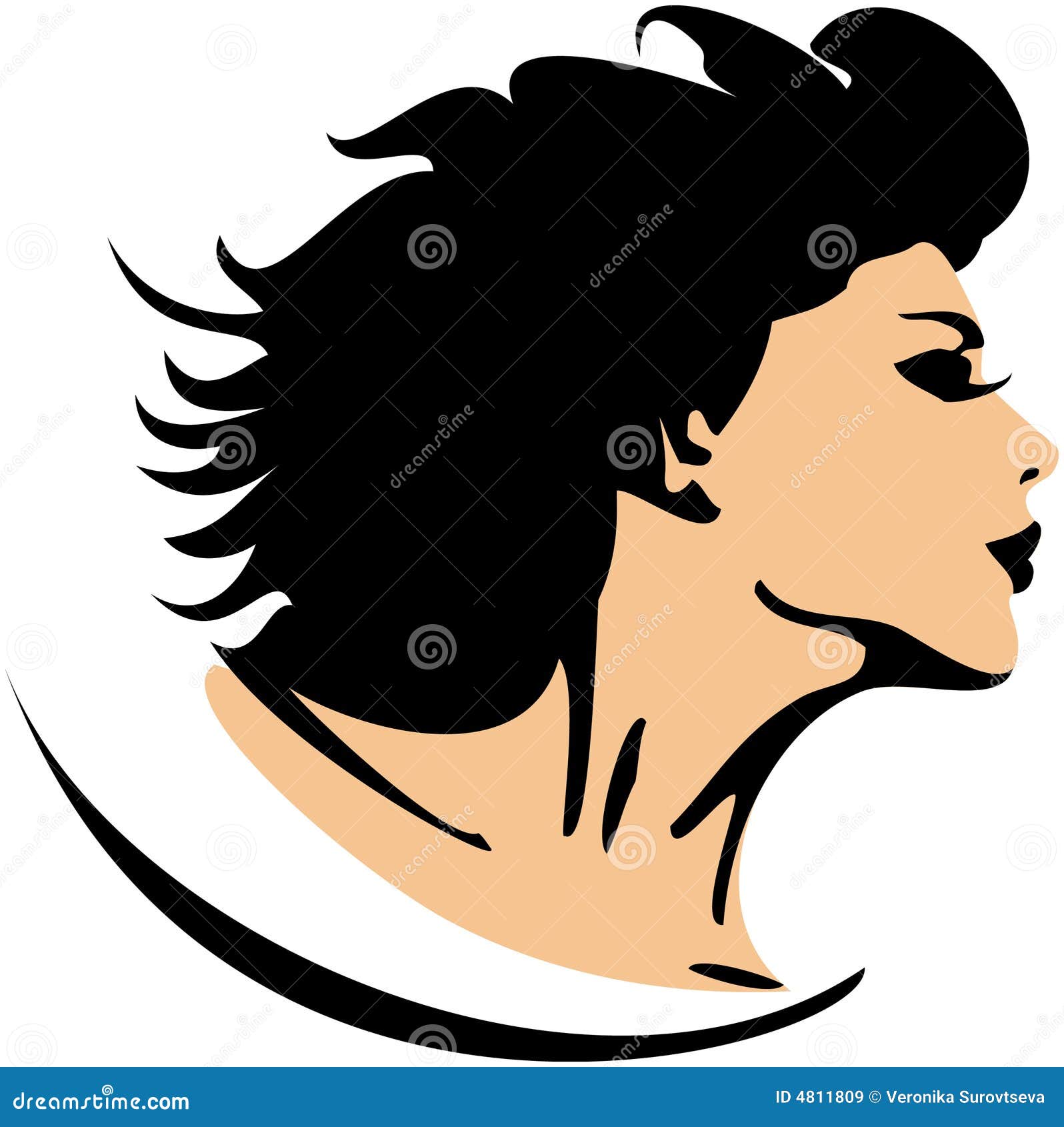 Woman face profile stock vector. Illustration of style - 4811809