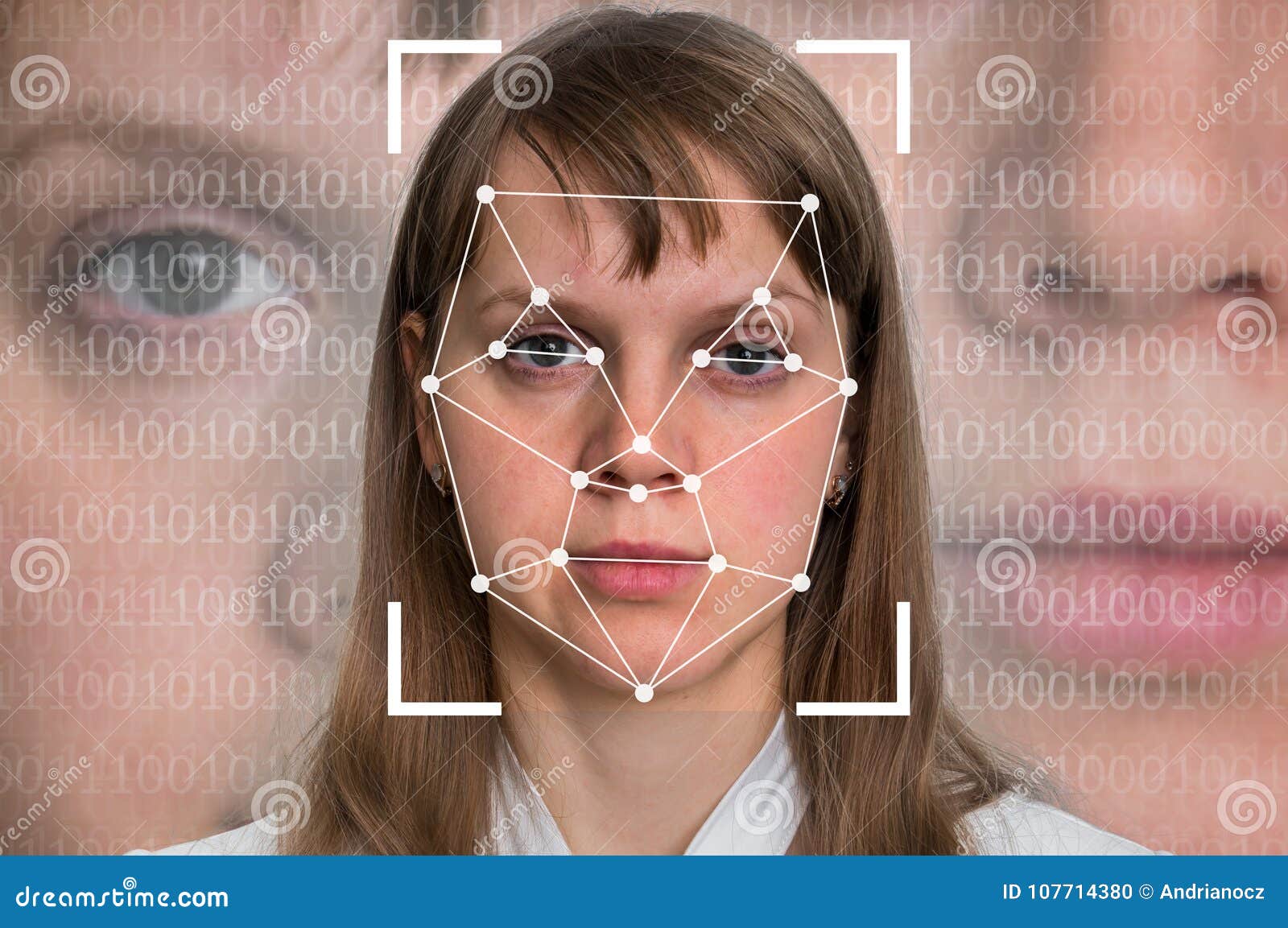 Woman Face Recognition - Biometric Verification Stock Photo - Image of ... Woman Face Recognition - Biometric Verification Stock Photo - Image of ...