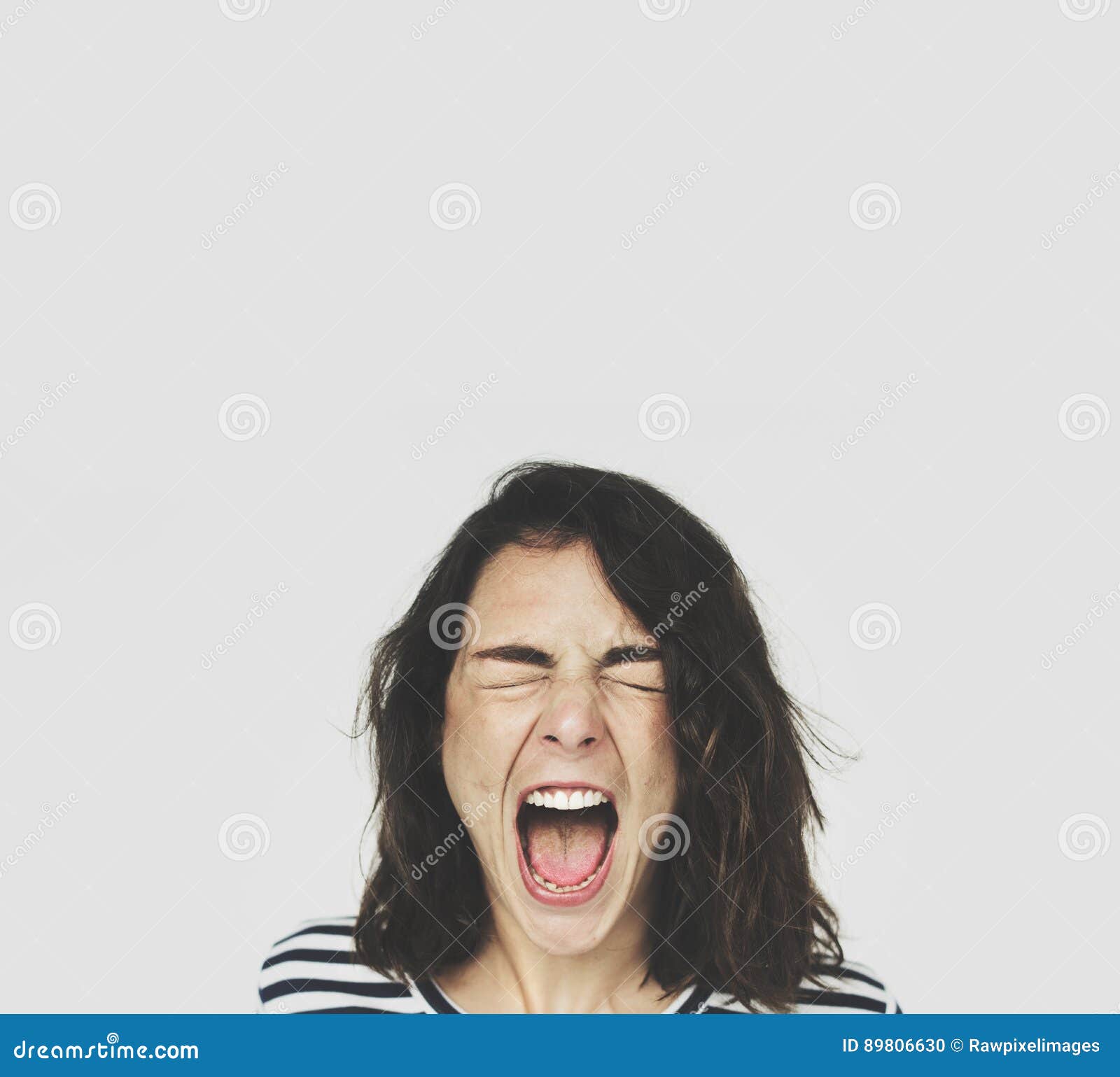Woman Face Scream Expression Emotion Stock Photo - Image of expression ...