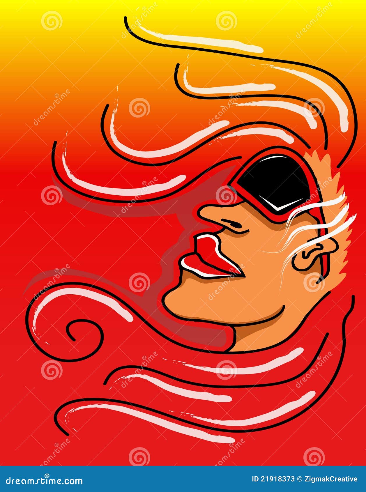 Woman face with shades stock vector. Illustration of curly - 21918373