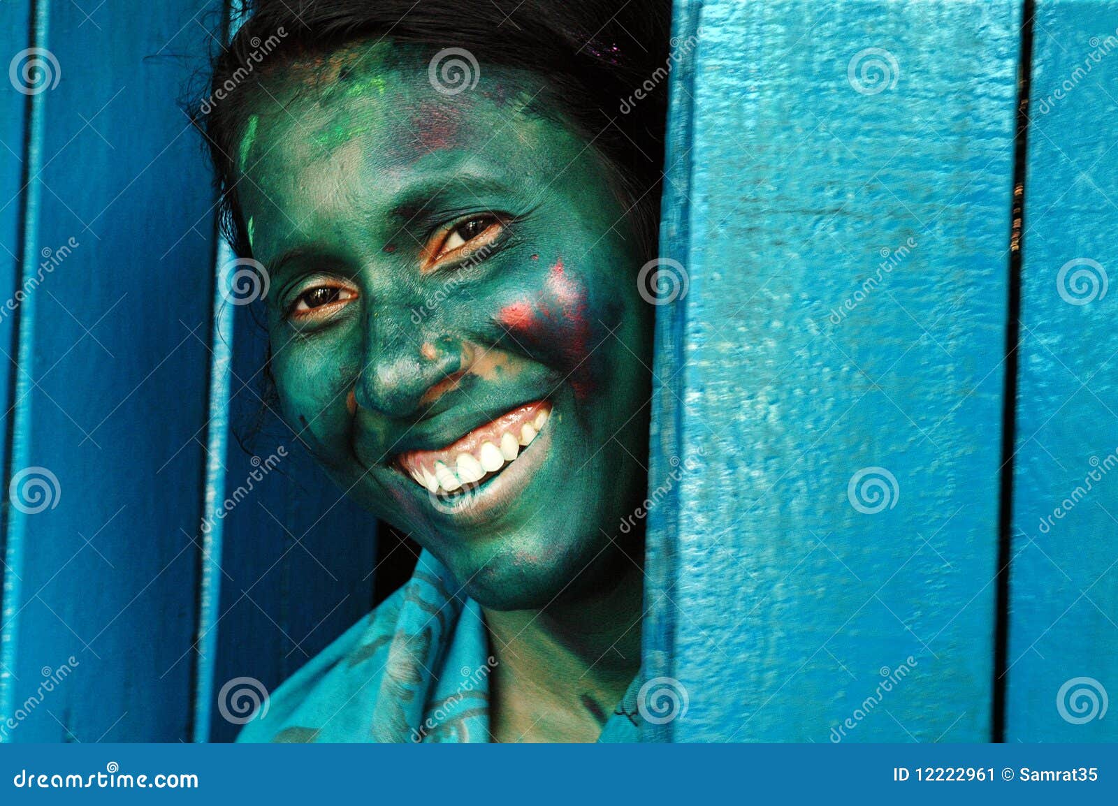 A WOMAN FACE SMEARED with COLOUR. Editorial Photo - Image of kolkata ...