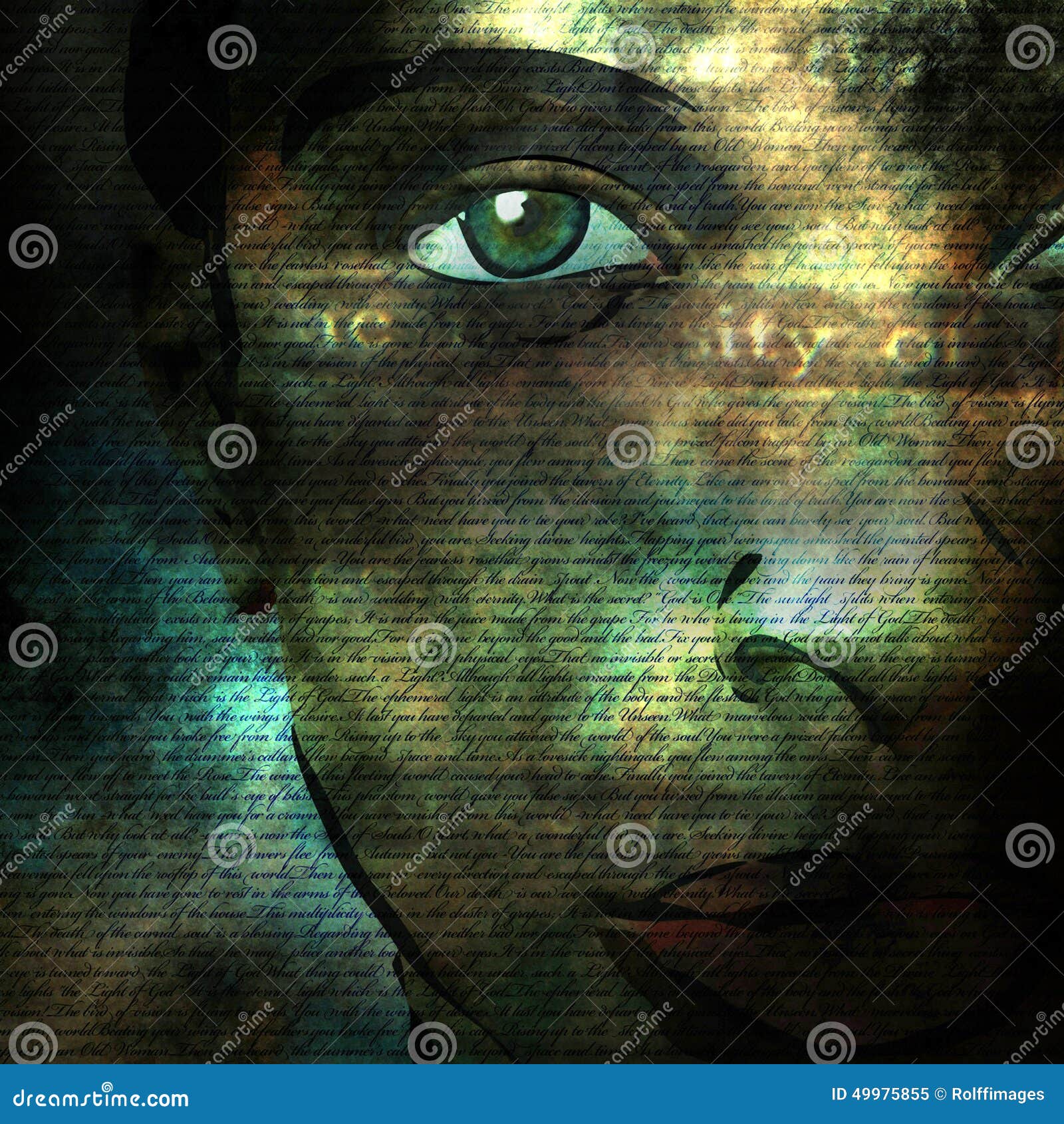 Woman face with text stock illustration. Illustration of human - 49975855