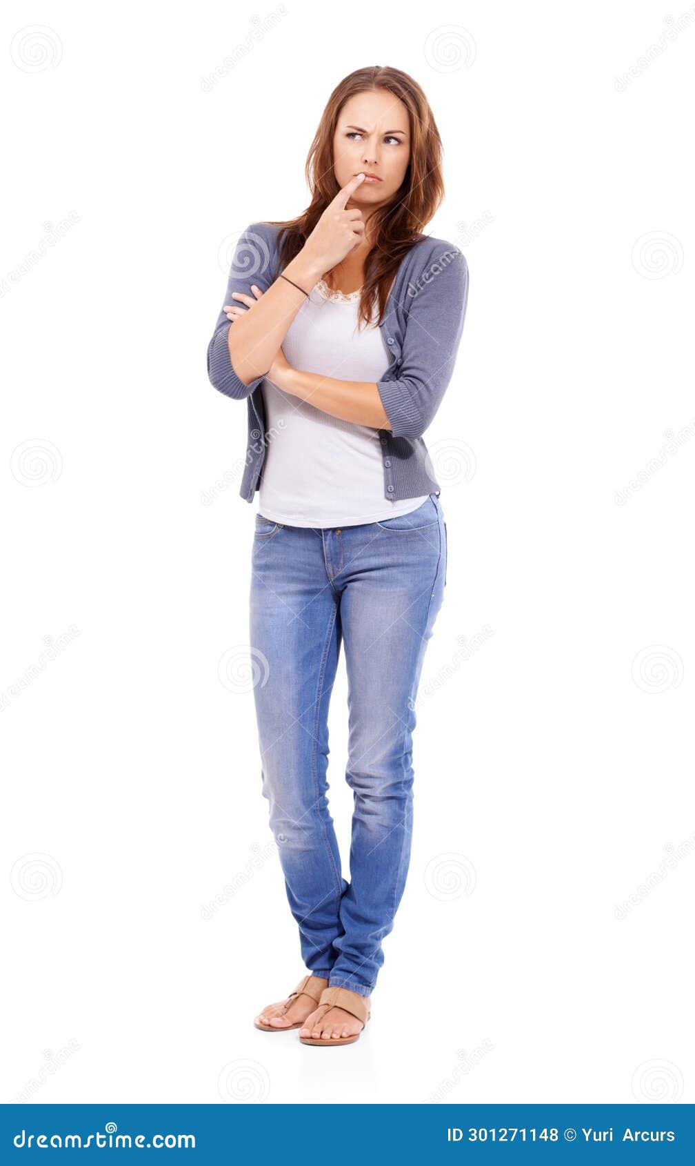 Woman, Face and Thinking or Question in Studio with Ideas ...