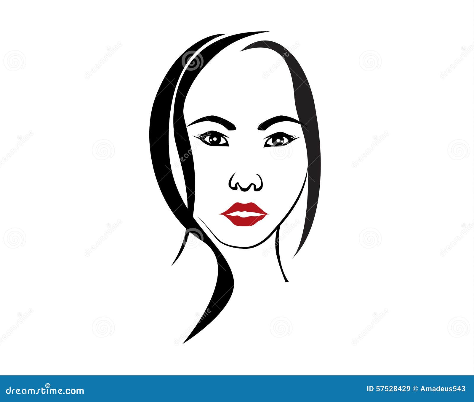 Woman Face Vector Element Drawing for Design Stock Vector ...