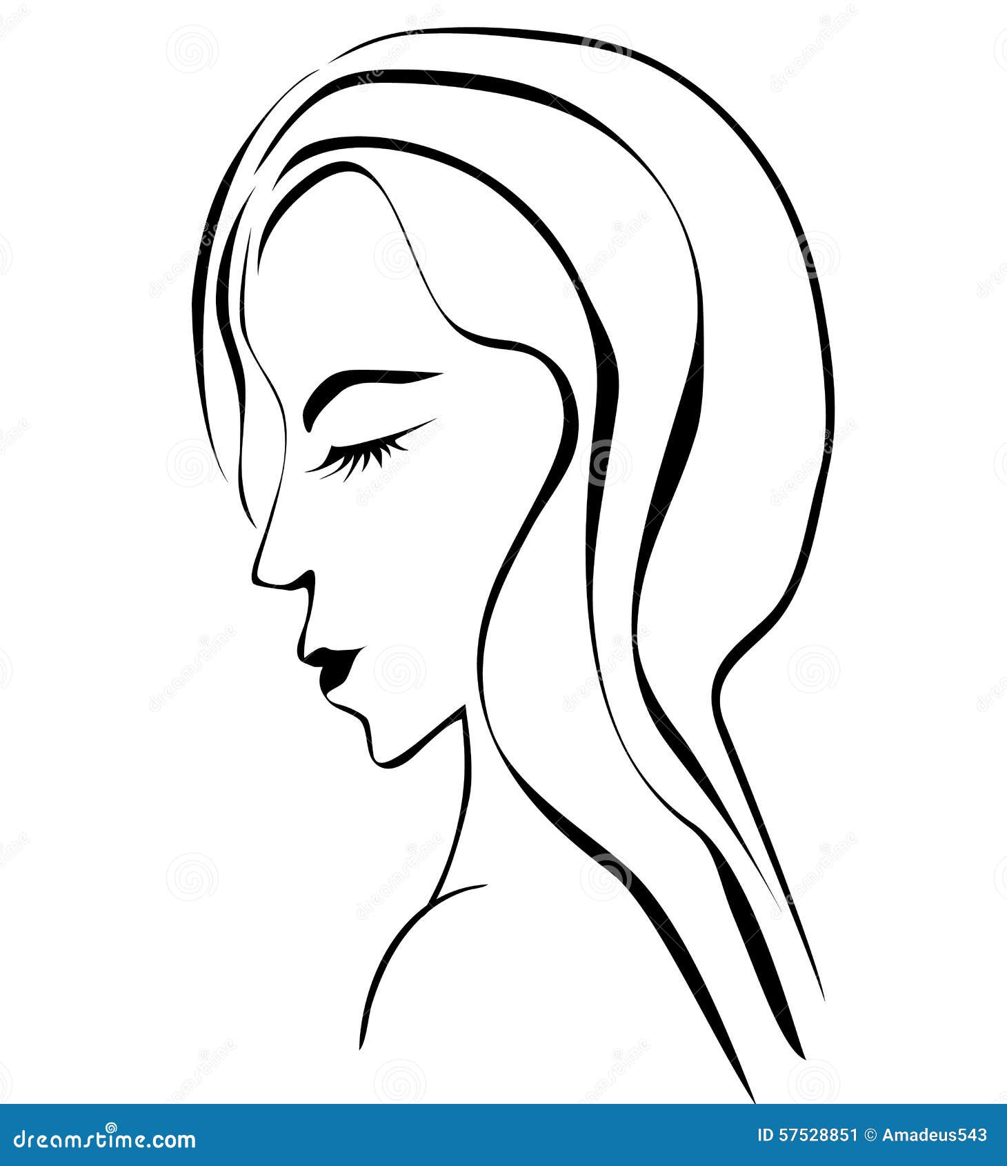 Woman Face Vector Element Drawing for Design Stock Vector ...