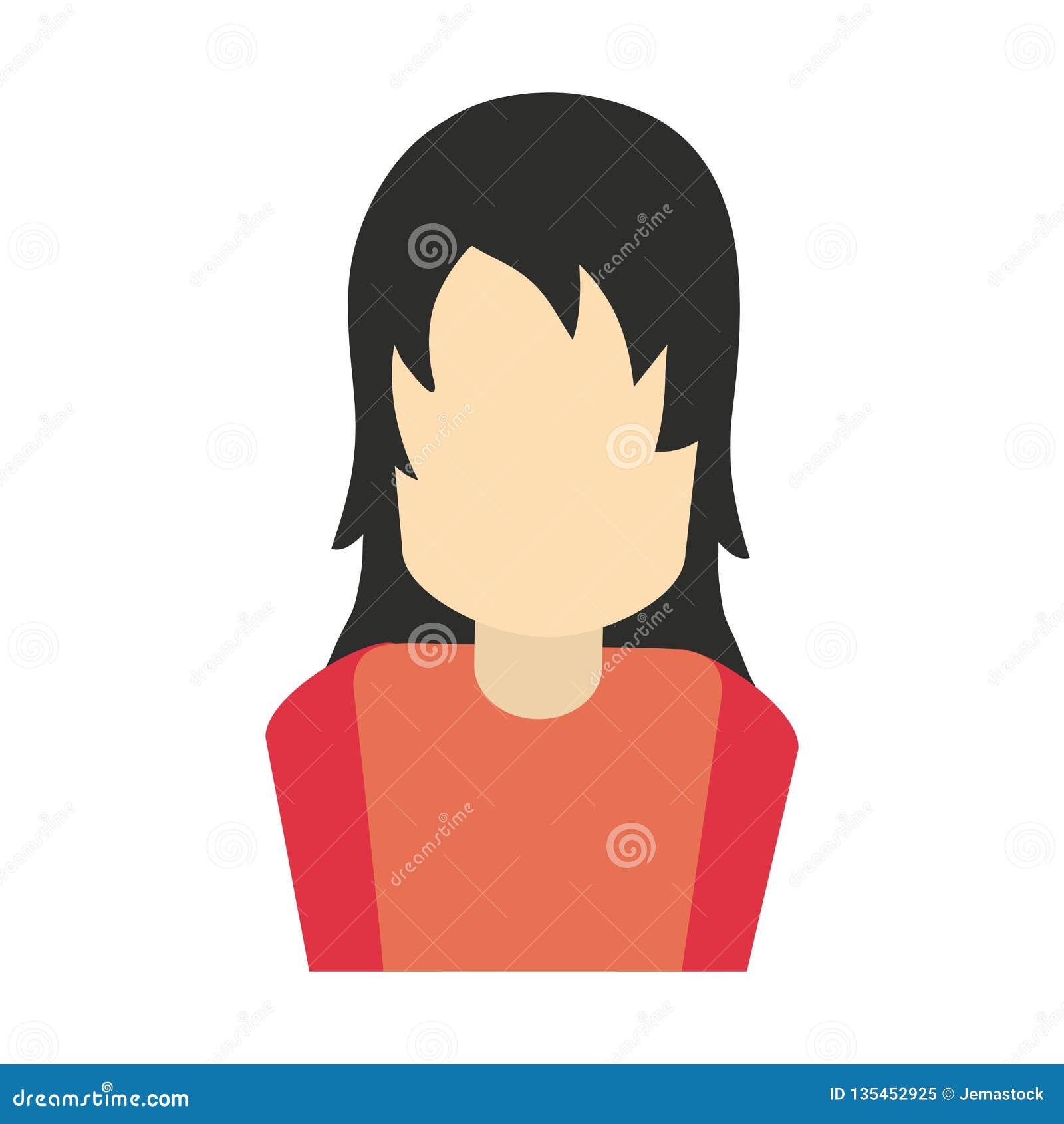 Woman faceless avatar stock vector. Illustration of faceless - 135452925