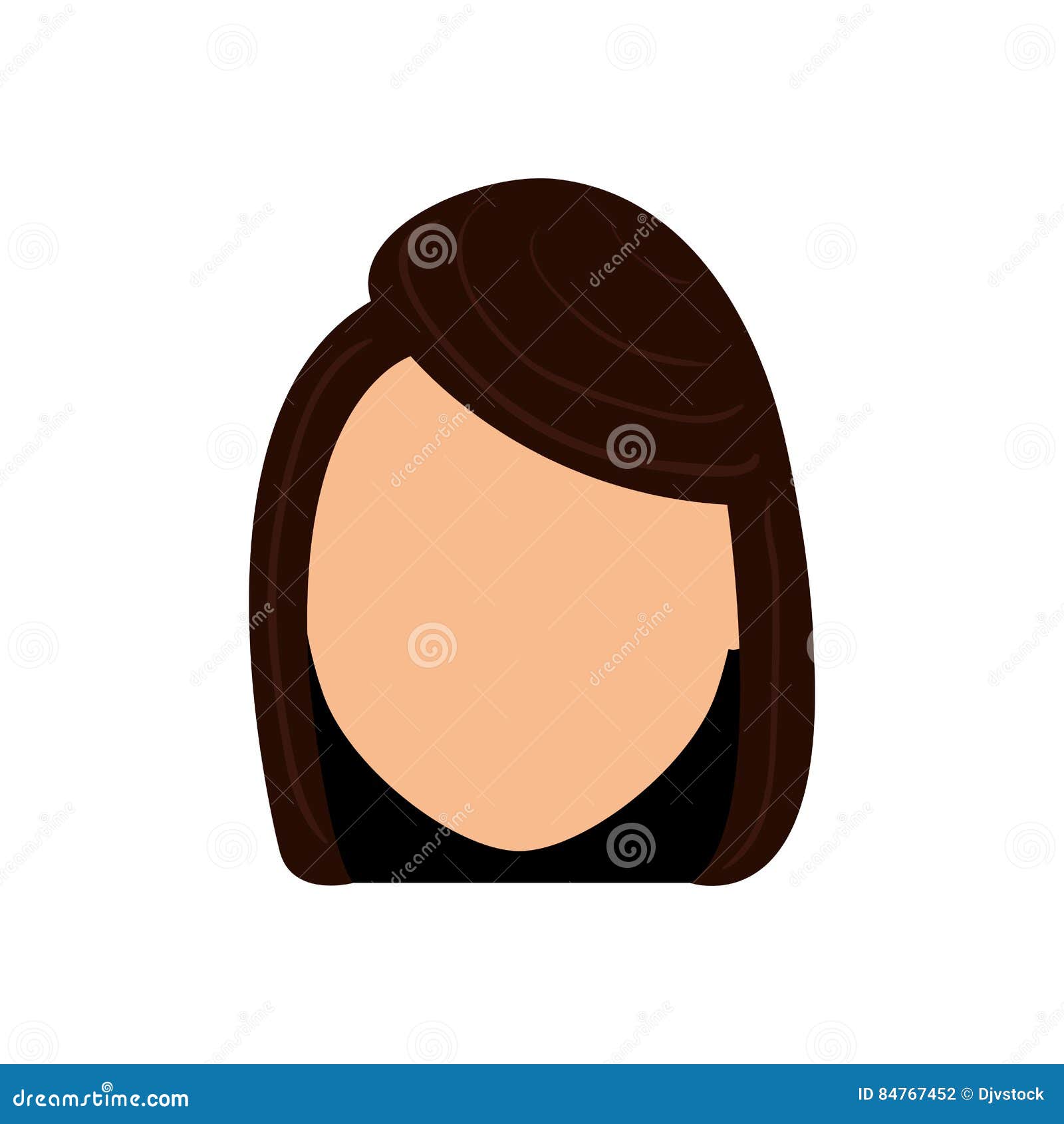 Woman faceless head stock illustration. Illustration of human - 84767452