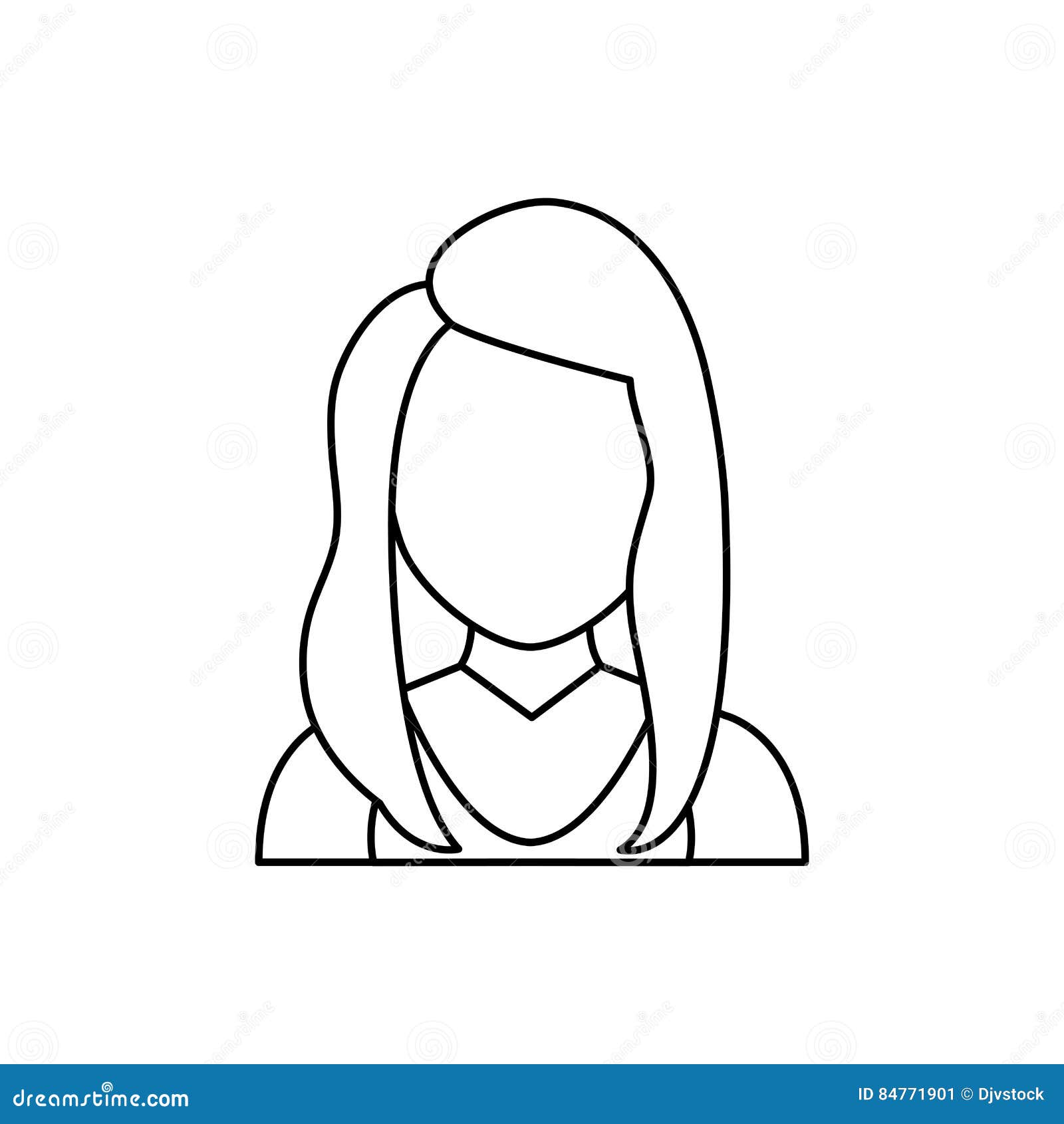 Woman faceless profile stock illustration. Illustration of face - 84771901