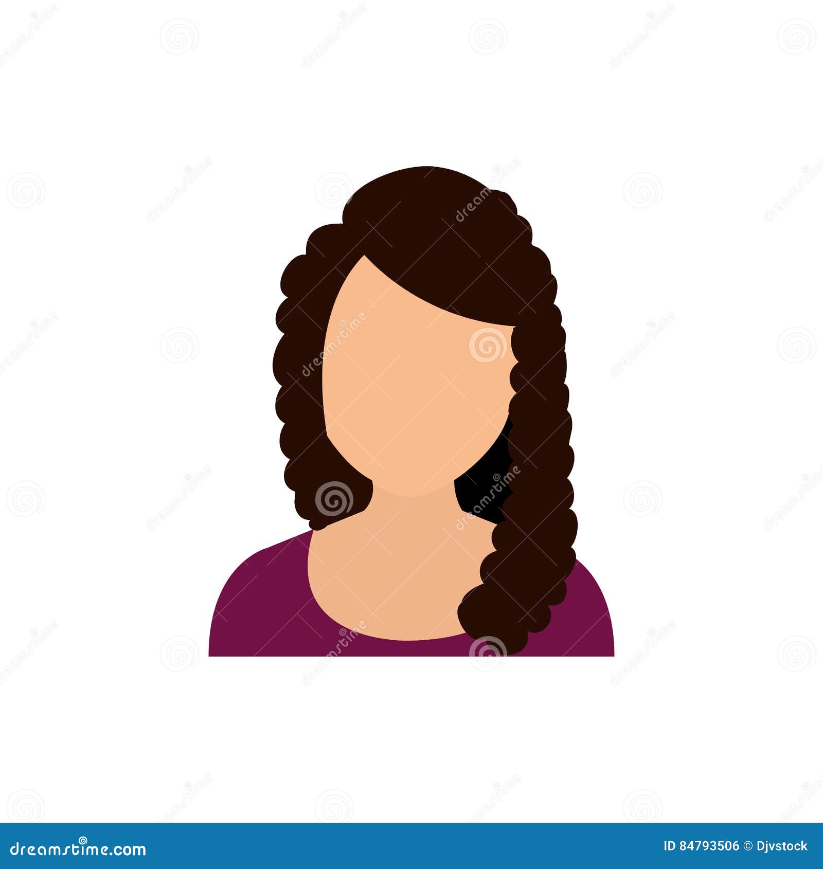 Woman faceless profile stock illustration. Illustration of portrait ...