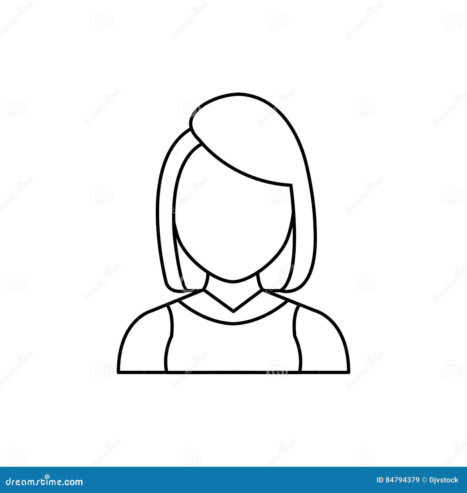 Woman faceless profile stock illustration. Illustration of isolated ...