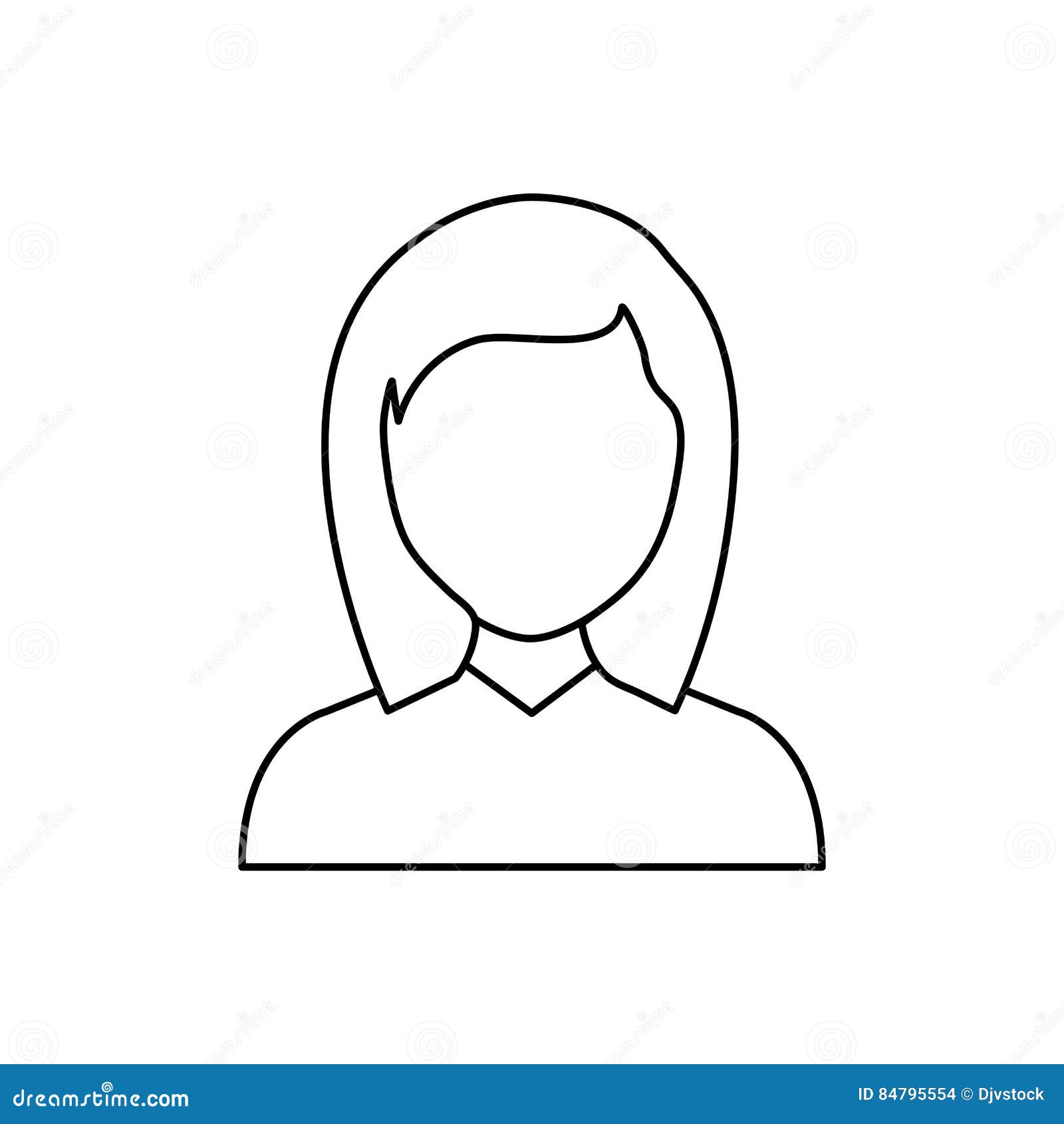 Woman faceless profile stock illustration. Illustration of icon - 84795554