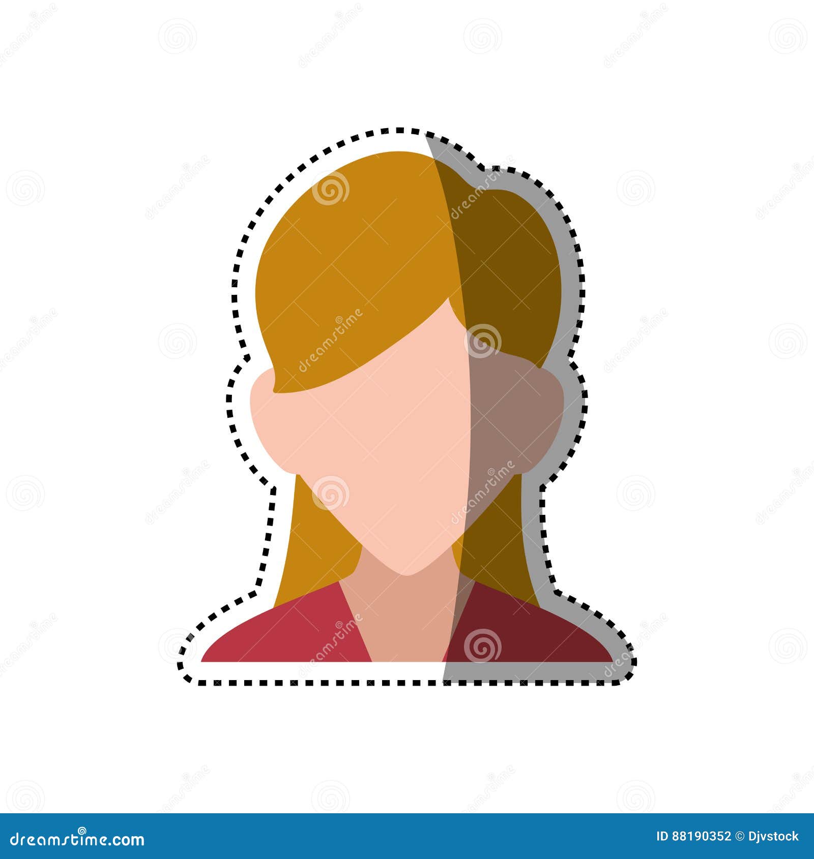 Woman faceless profile stock illustration. Illustration of face - 88190352