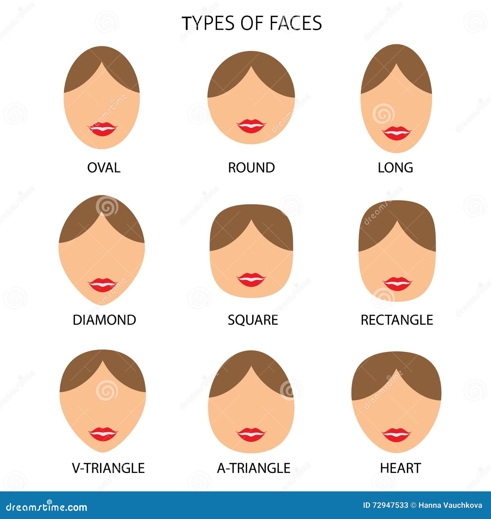 Woman Faces Types stock vector. Illustration of line - 72947533 Woman Faces Types stock vector. Illustration of line - 72947533