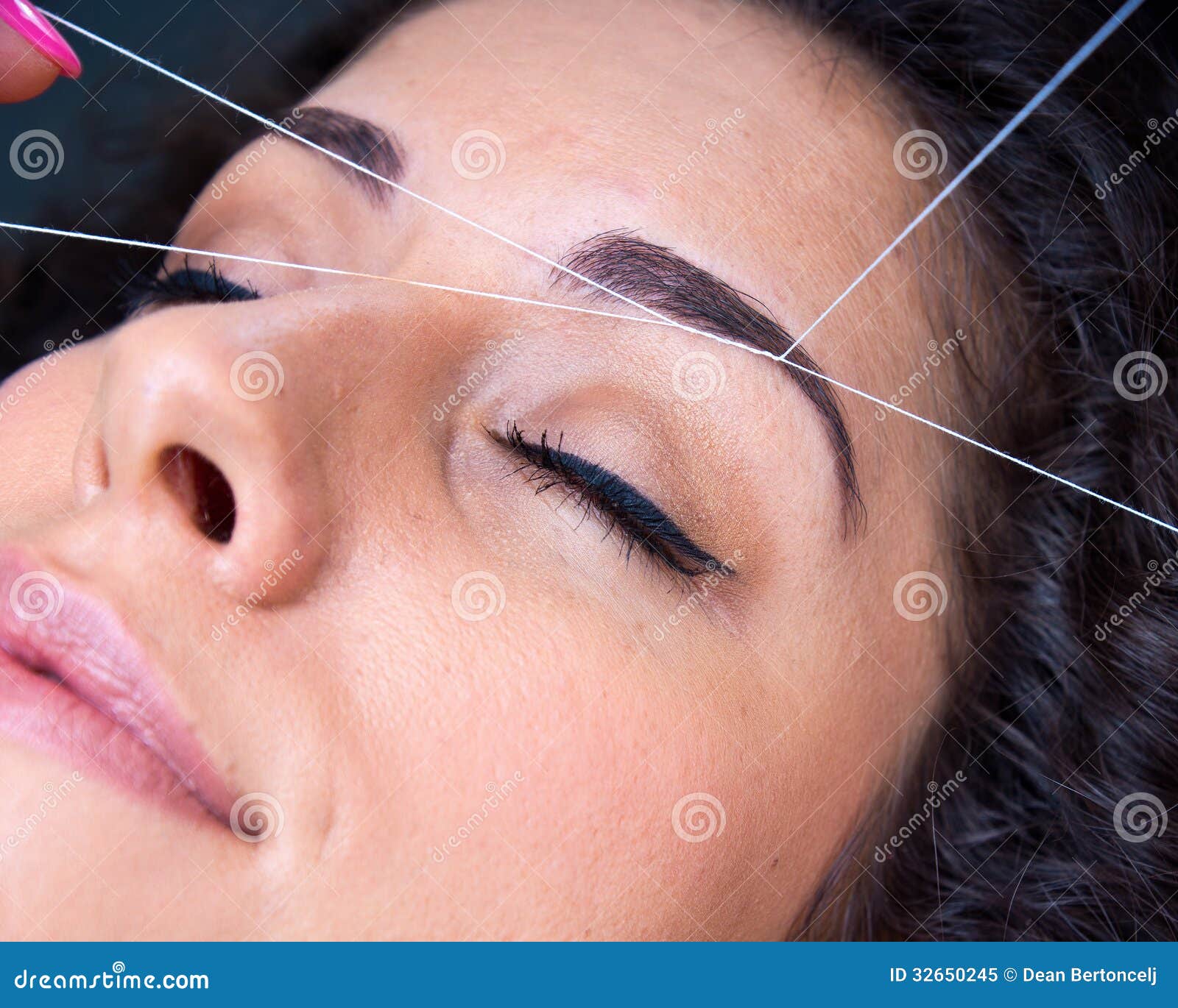Woman On Facial Hair Removal Threading Procedure Royalty-Free Stock ... Woman On Facial Hair Removal Threading Procedure Royalty-Free Stock ...