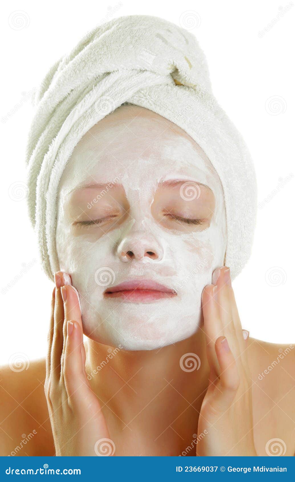 Woman with facial mask stock image. Image of head, skin - 23669037