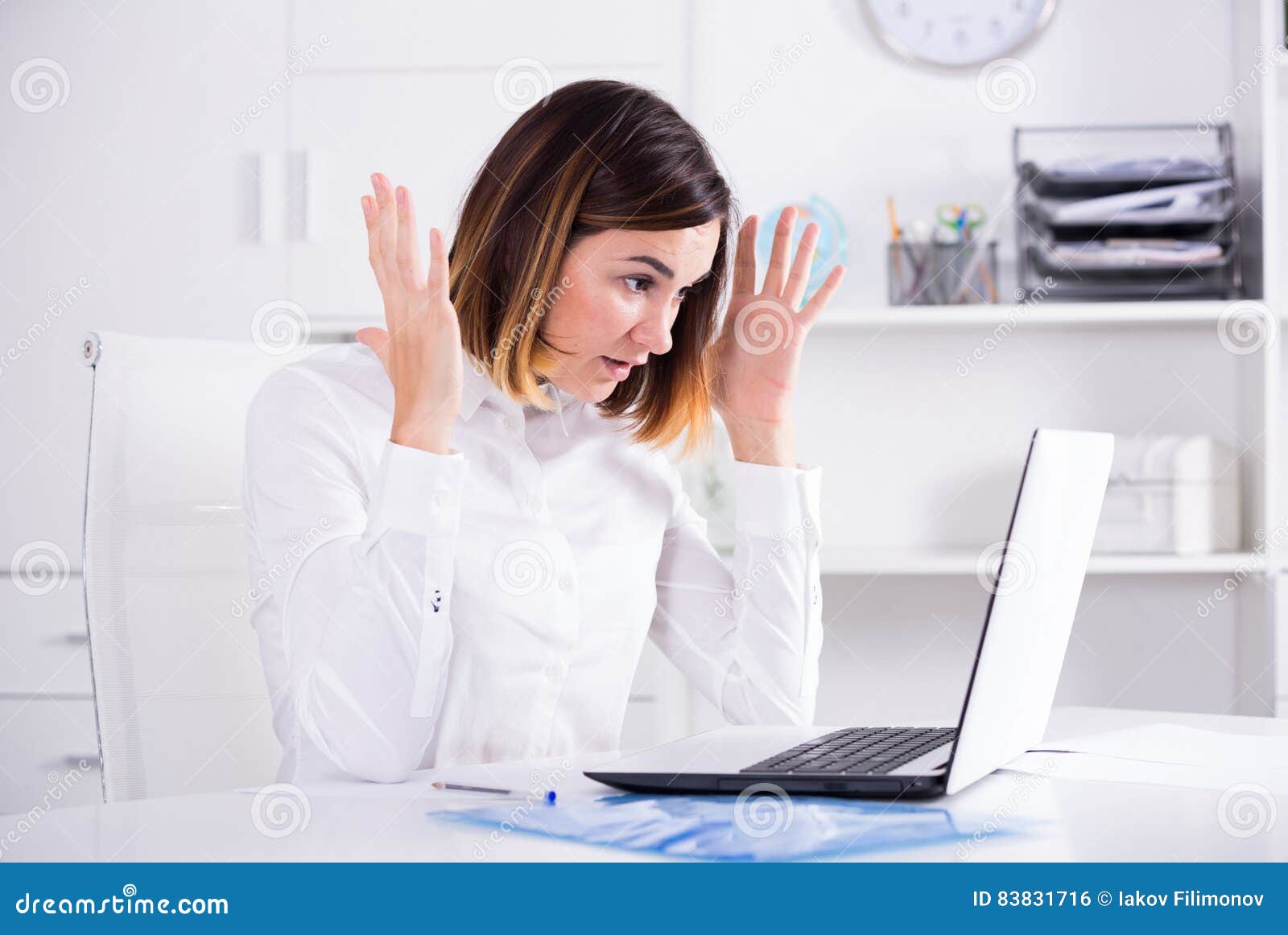 Woman facing challenge stock photo. Image of employee - 83831716