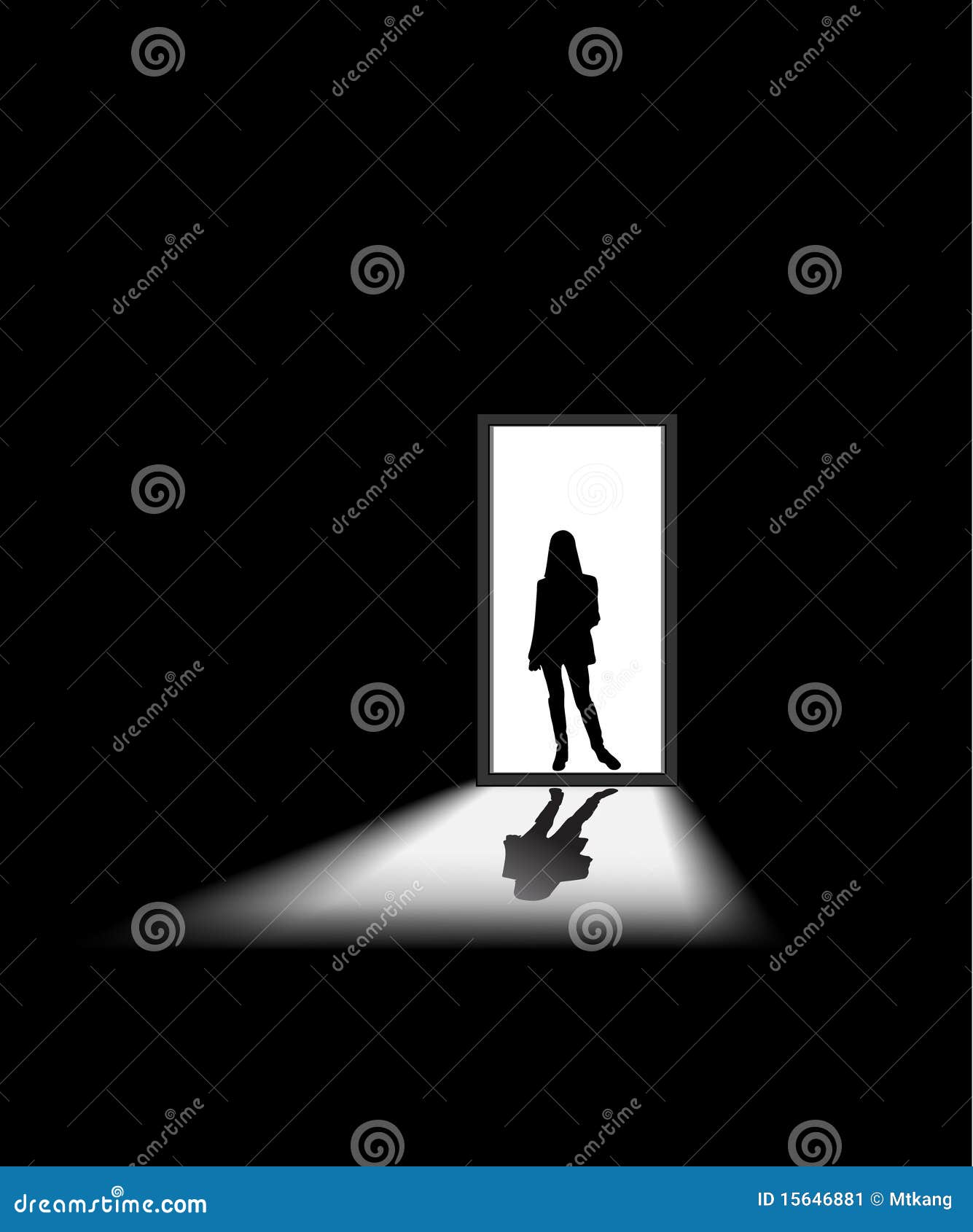 Woman Facing Fear, Concepts Illustrations Stock Vector - Illustration ...
