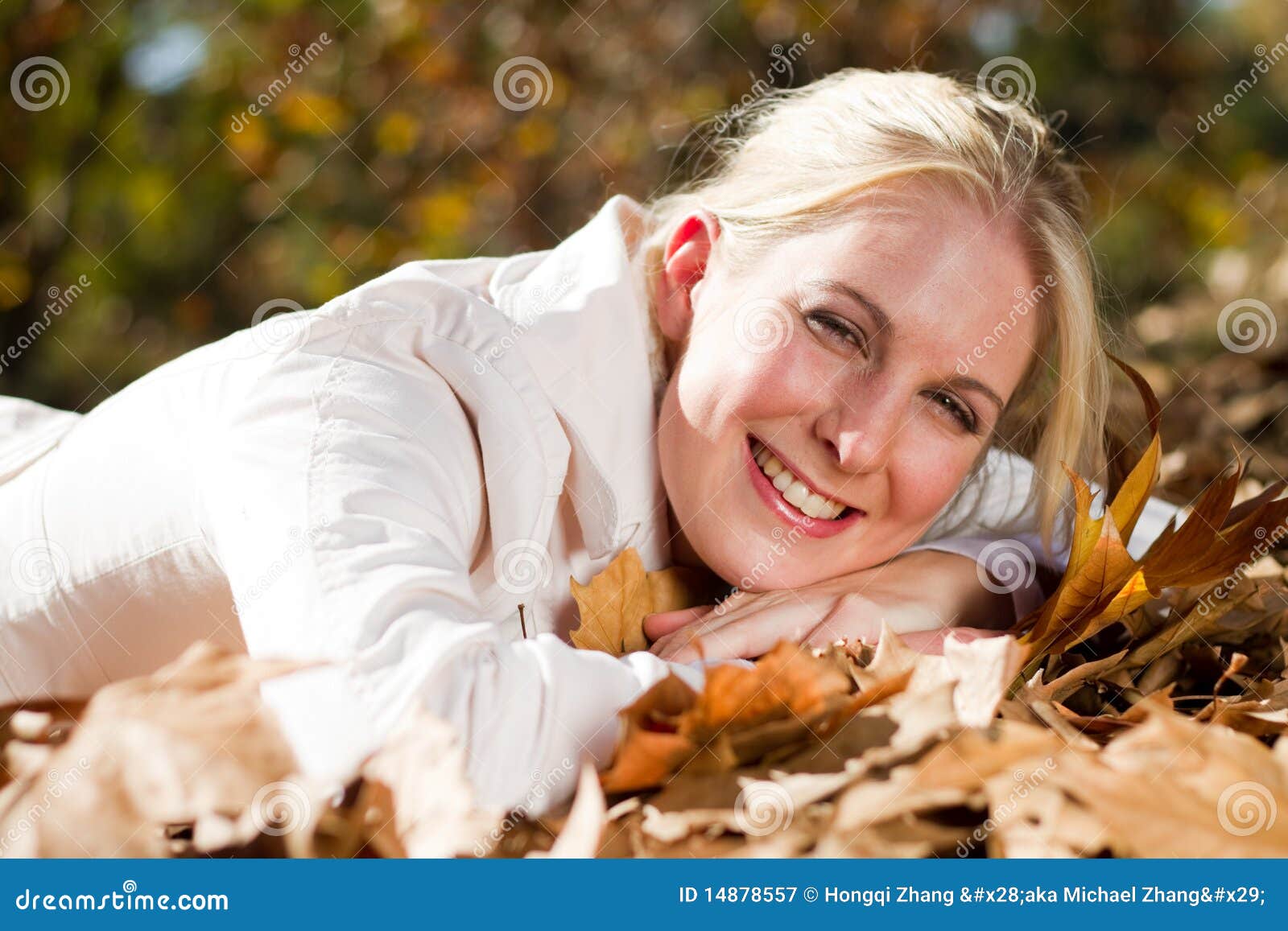 Woman in fall stock image. Image of happiness, autumn - 14878557