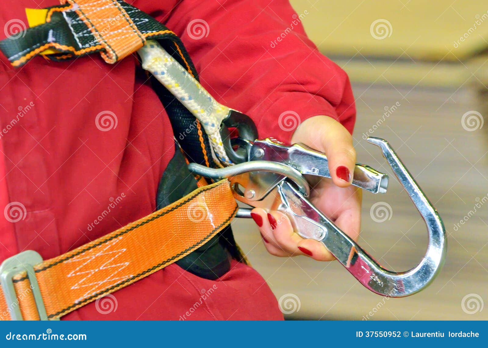 Woman and a Fall Protection Harness Stock Photo - Image of construction ...