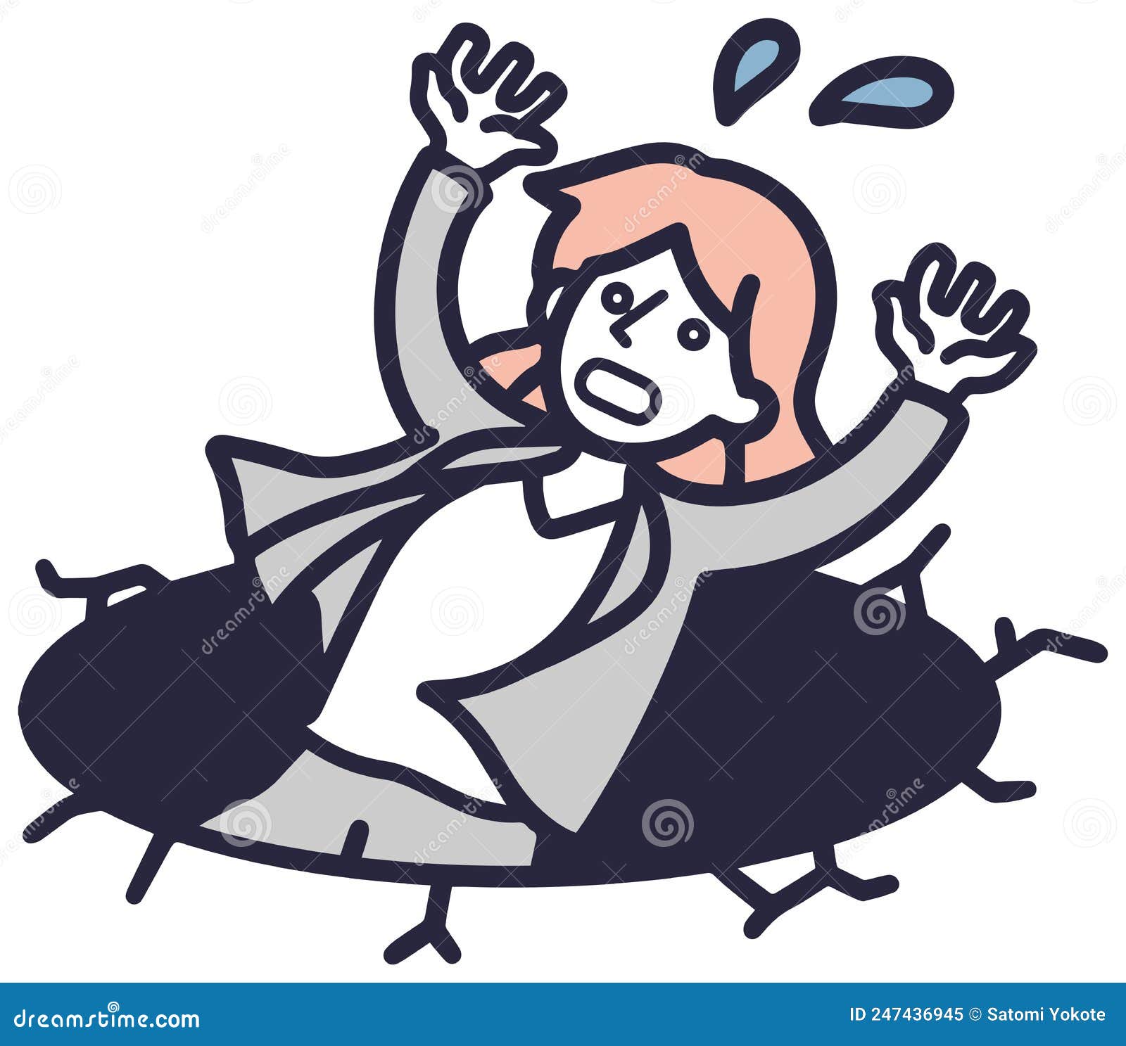 Woman Falling into a Pit Simple Illustration Stock Illustration ...