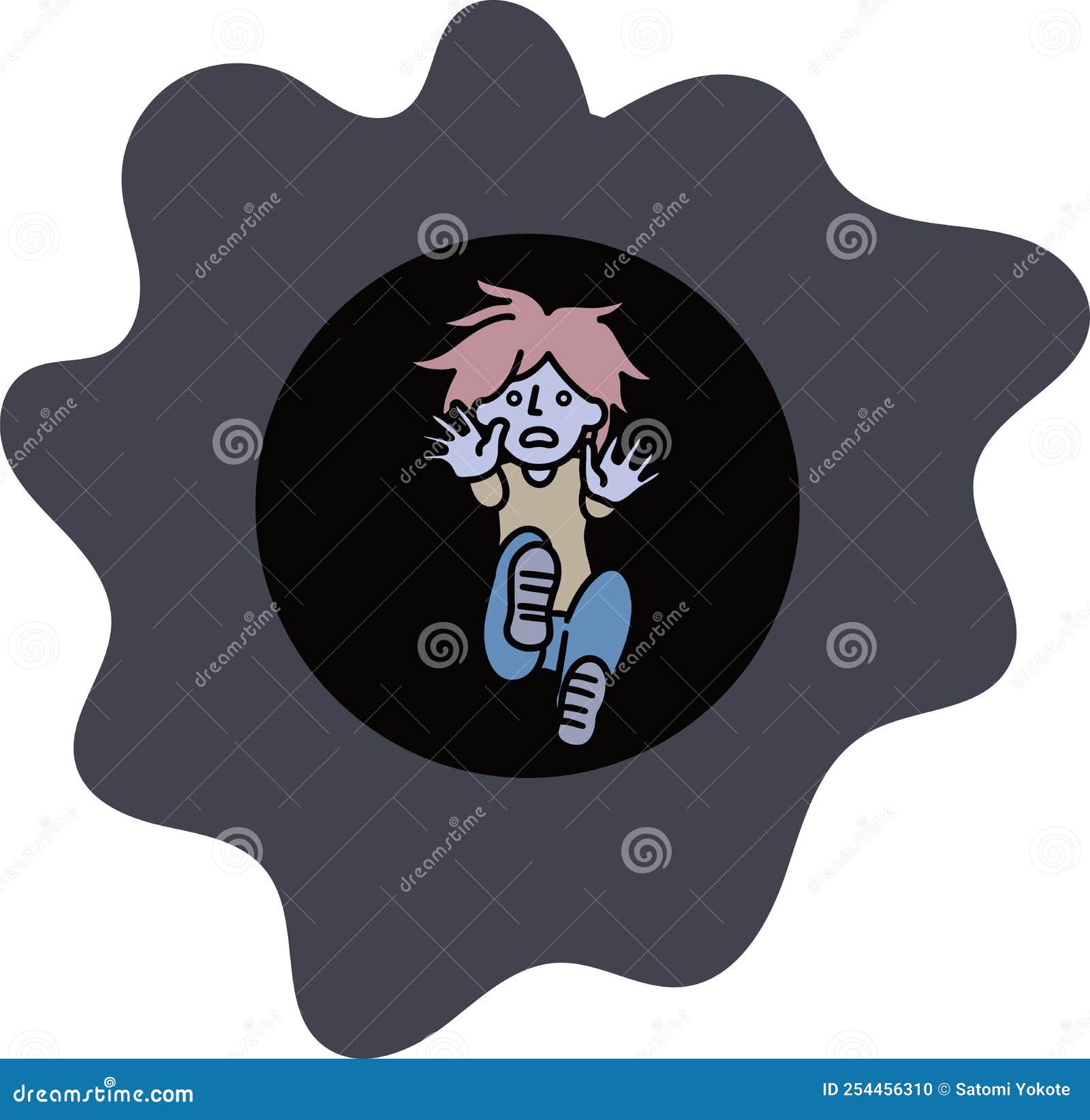 Woman Falling into a Pit Simple Illustration Stock Vector ...