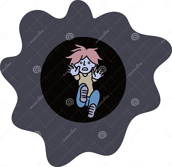 Woman Falling into a Pit Simple Illustration Stock Vector ...