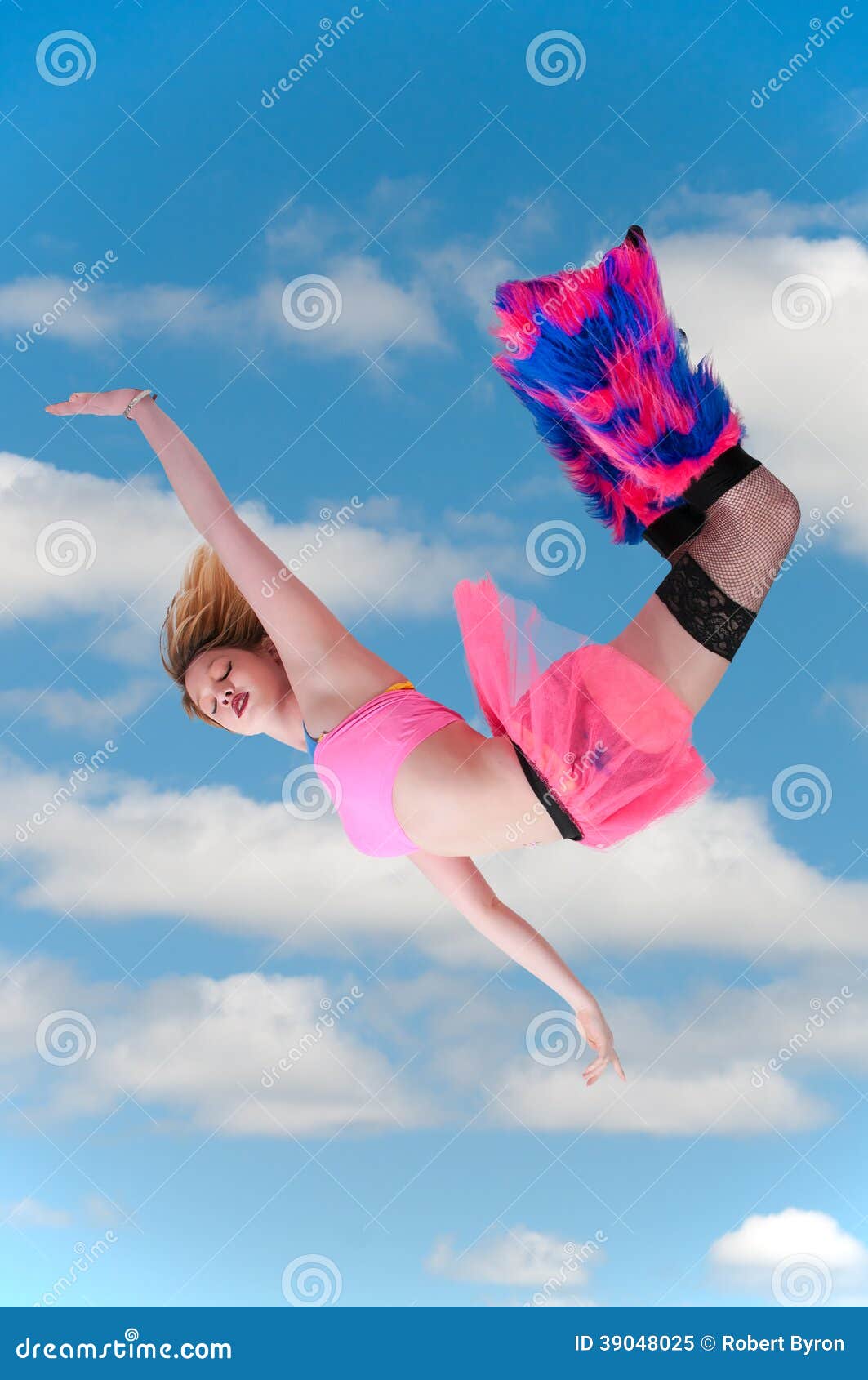 Woman Falling through the Sky Stock Image - Image of jump, alone: 39048025