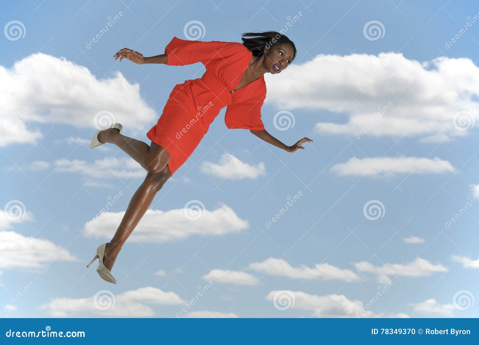Woman Falling through the Sky Stock Photo - Image of alone, accident ...