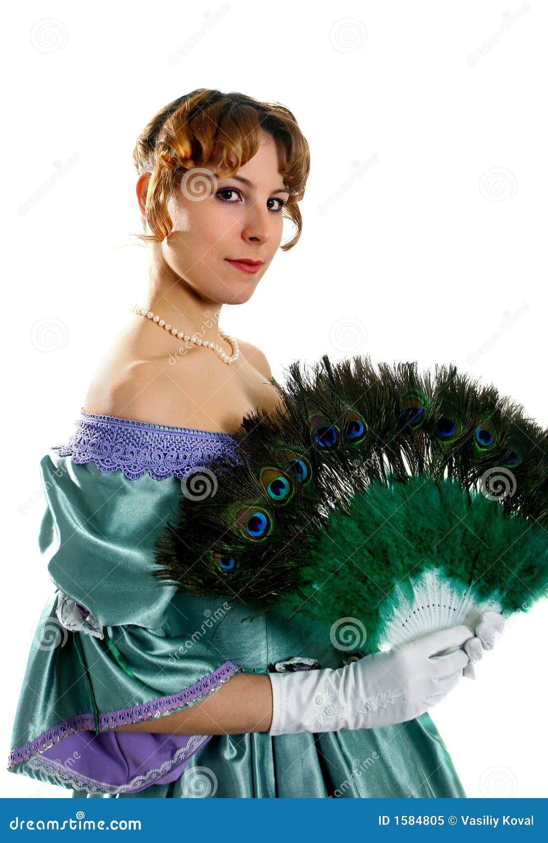 Woman with a fan stock image. Image of elegant, character - 1584805