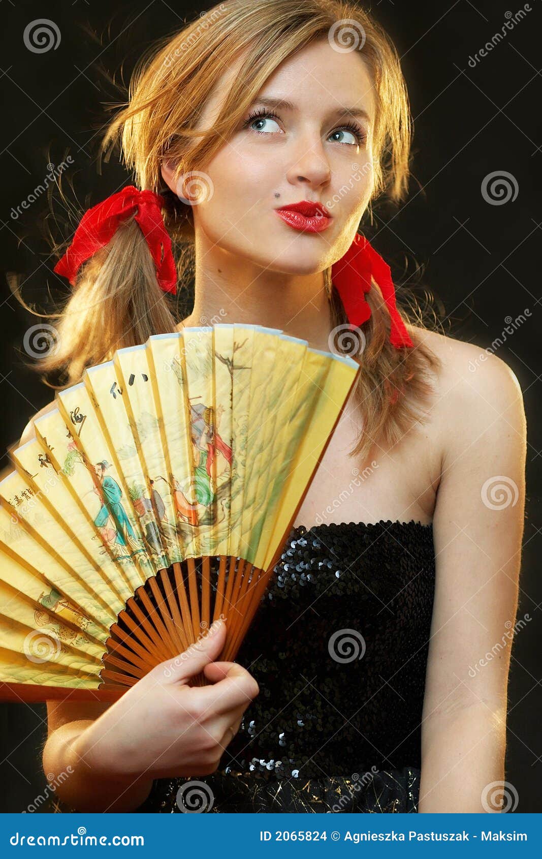 Woman with fan stock photo. Image of oriental, females - 2065824