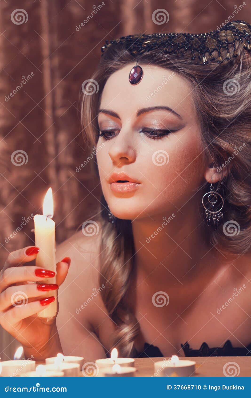 Woman with a fan stock photo. Image of girl, black, carnival - 37668710