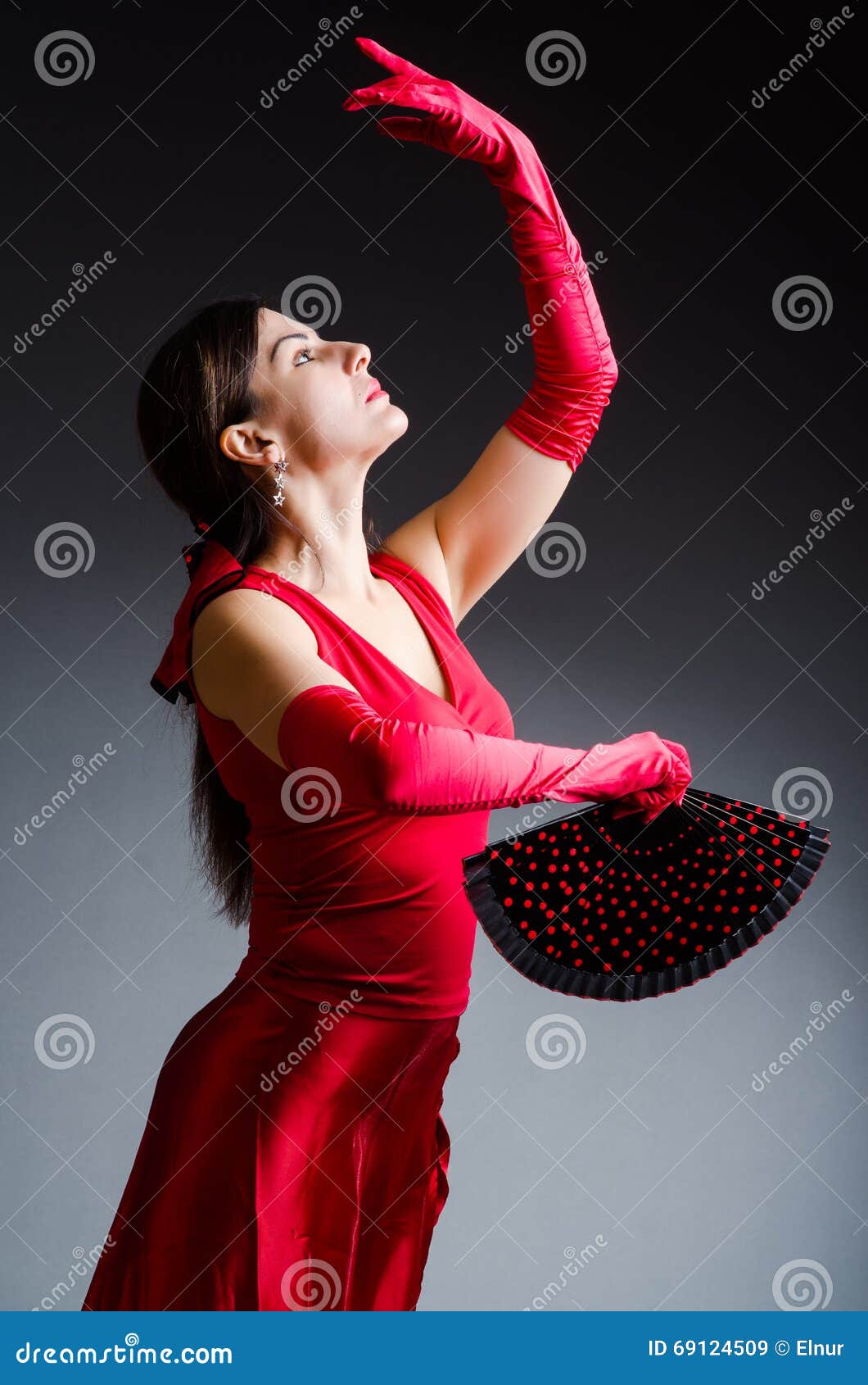 The Woman with Fan Dancing Dances Stock Image - Image of fiesta ...