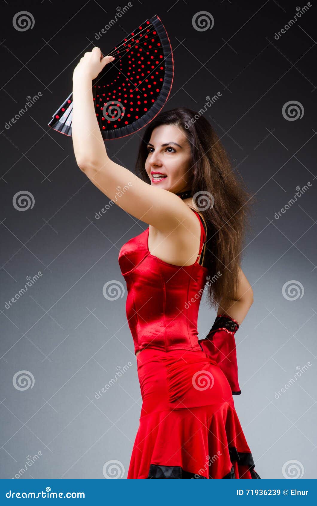 The Woman with Fan Dancing Dances Stock Image - Image of american ...