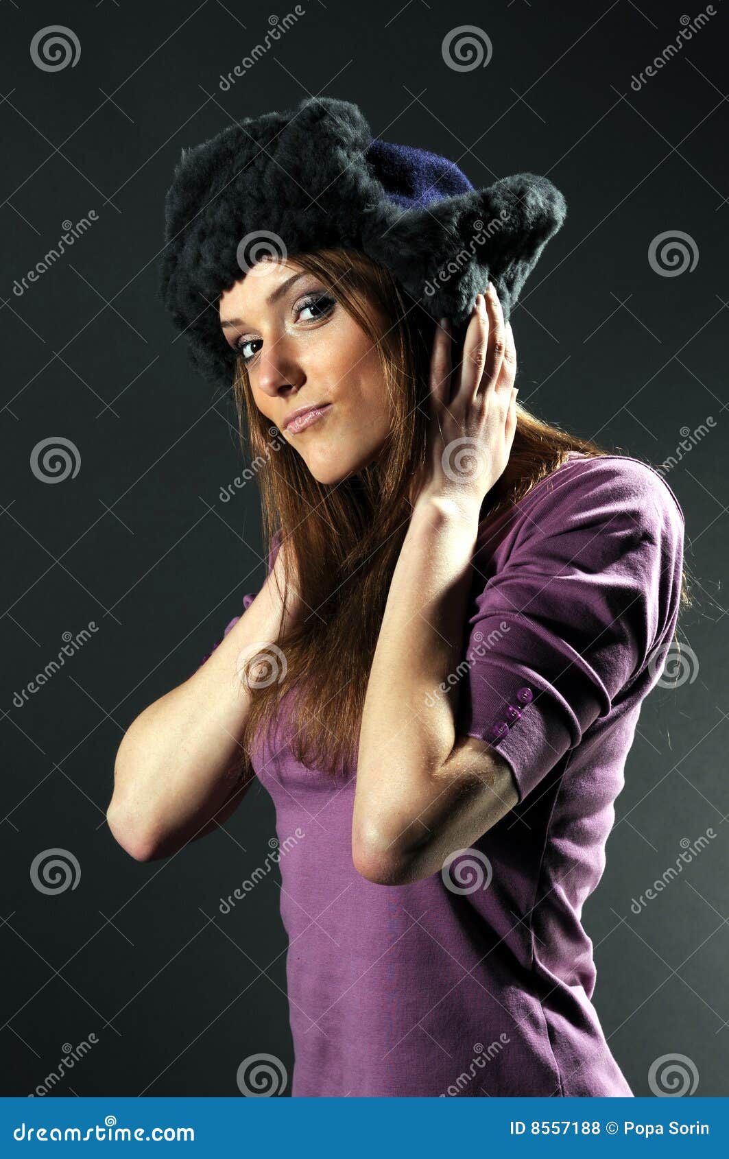 Woman in a Fancy Russian Hat Stock Photo - Image of russian, abstract ...