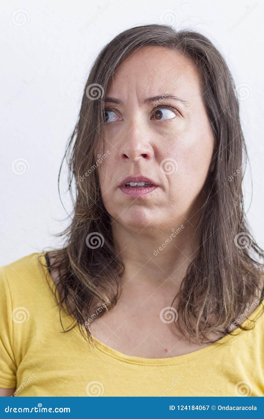 A Woman with a Fear Expression Stock Image - Image of depression ...