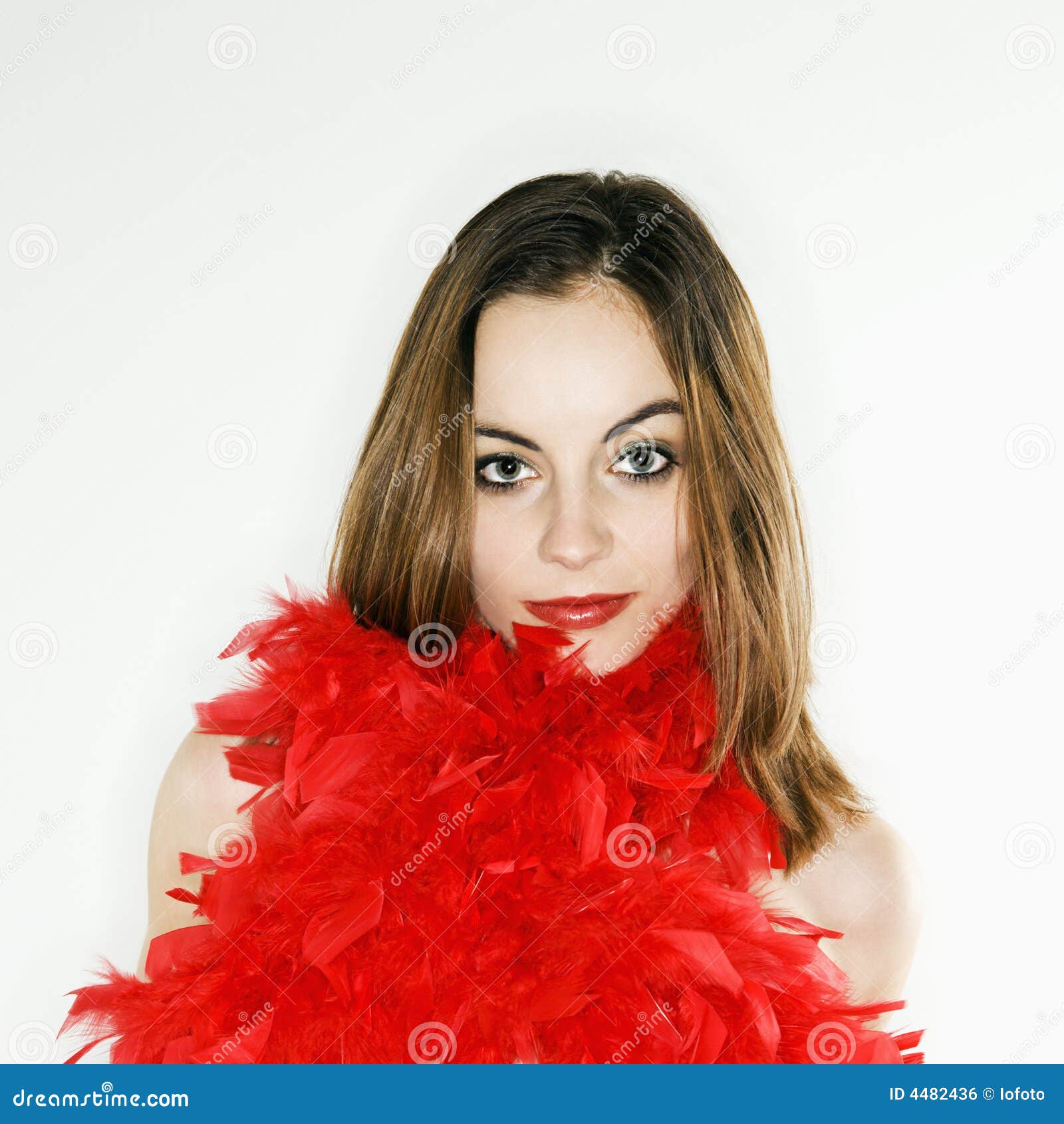 Woman with feathers. stock photo. Image of headshot, confidence - 4482436