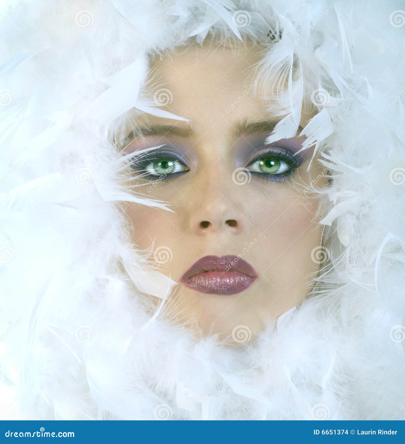 Woman in Feathers stock photo. Image of eyes, woman, sensual - 6651374
