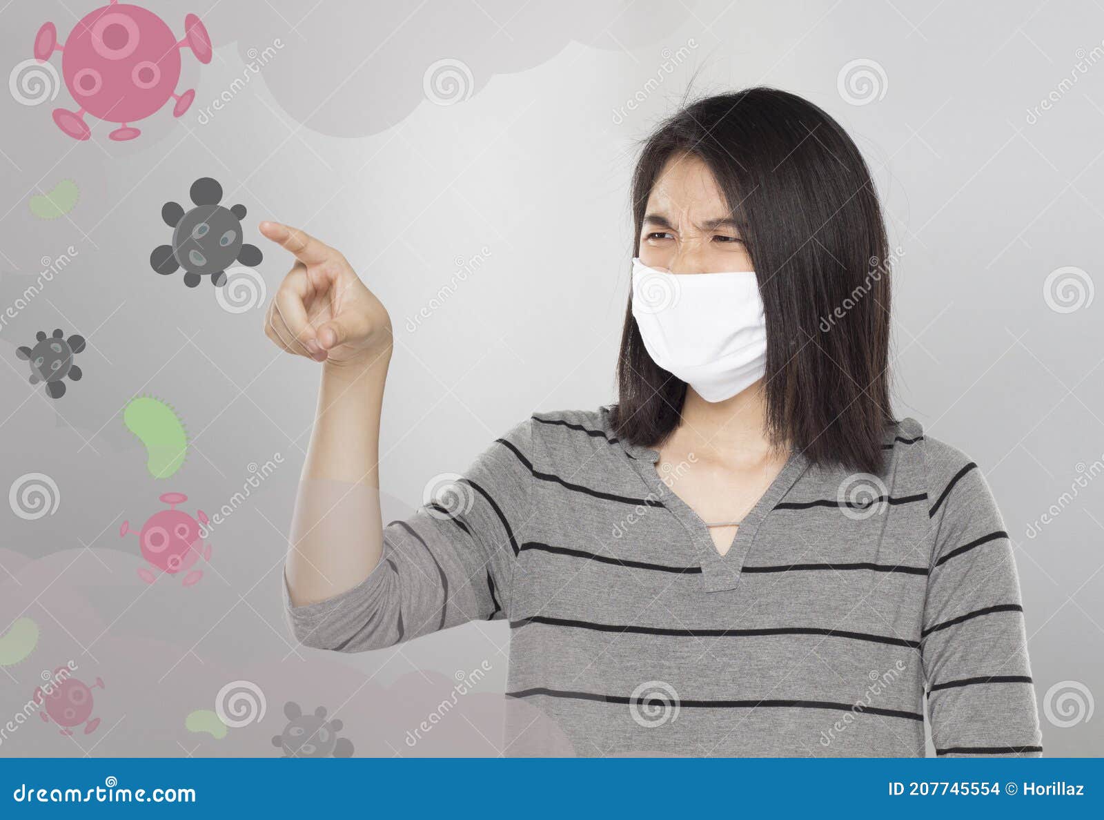 Woman Feel Scared Virus and Bacteria Stock Photo - Image of indisposed ...
