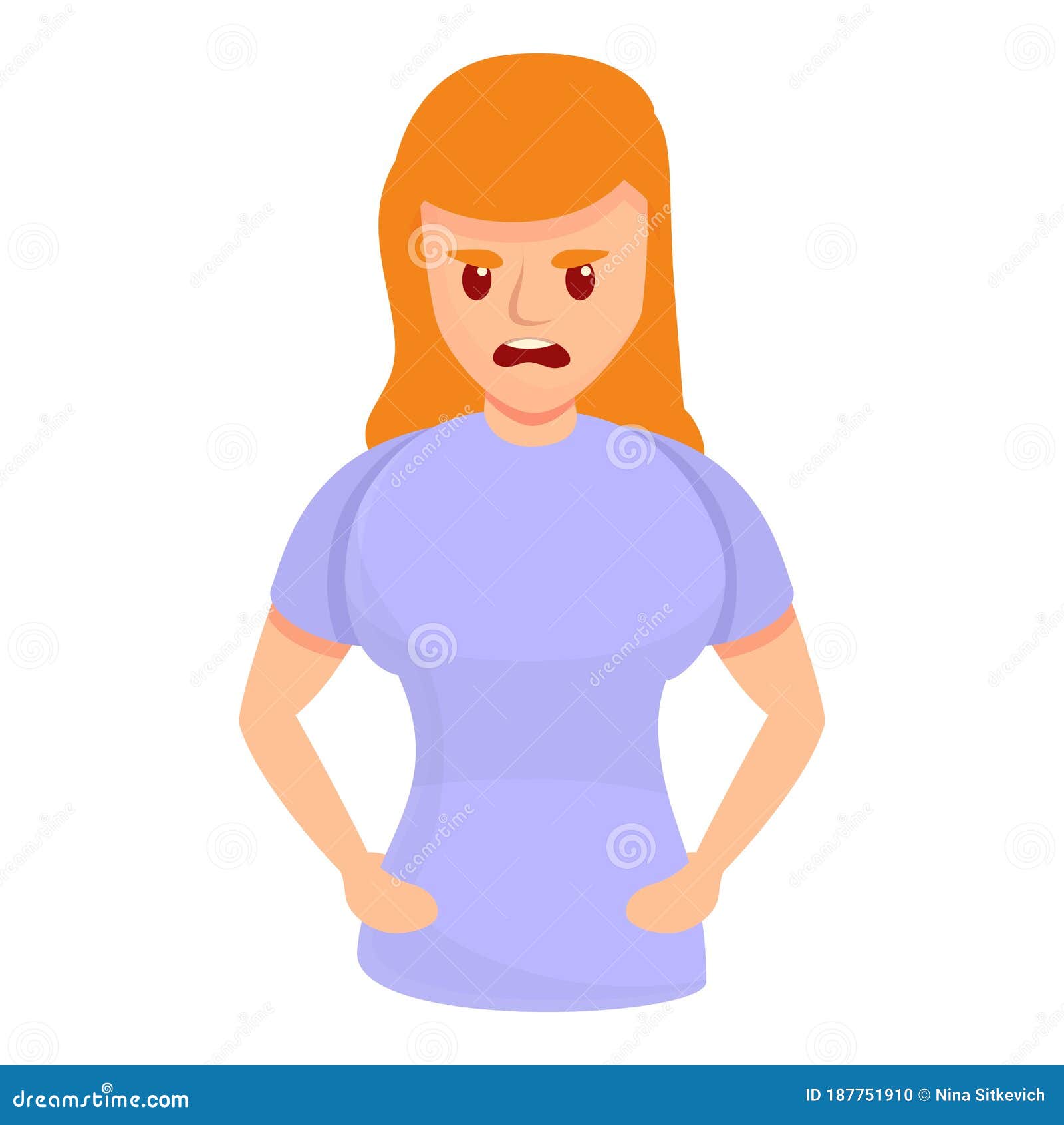 Woman Feeling Crazy Icon, Cartoon Style Stock Vector - Illustration of ...