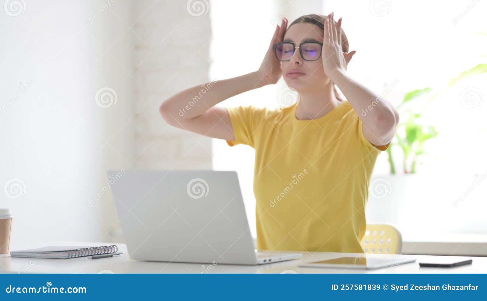 Woman Feeling Disappointed while Using Laptop Stock Image - Image of ...
