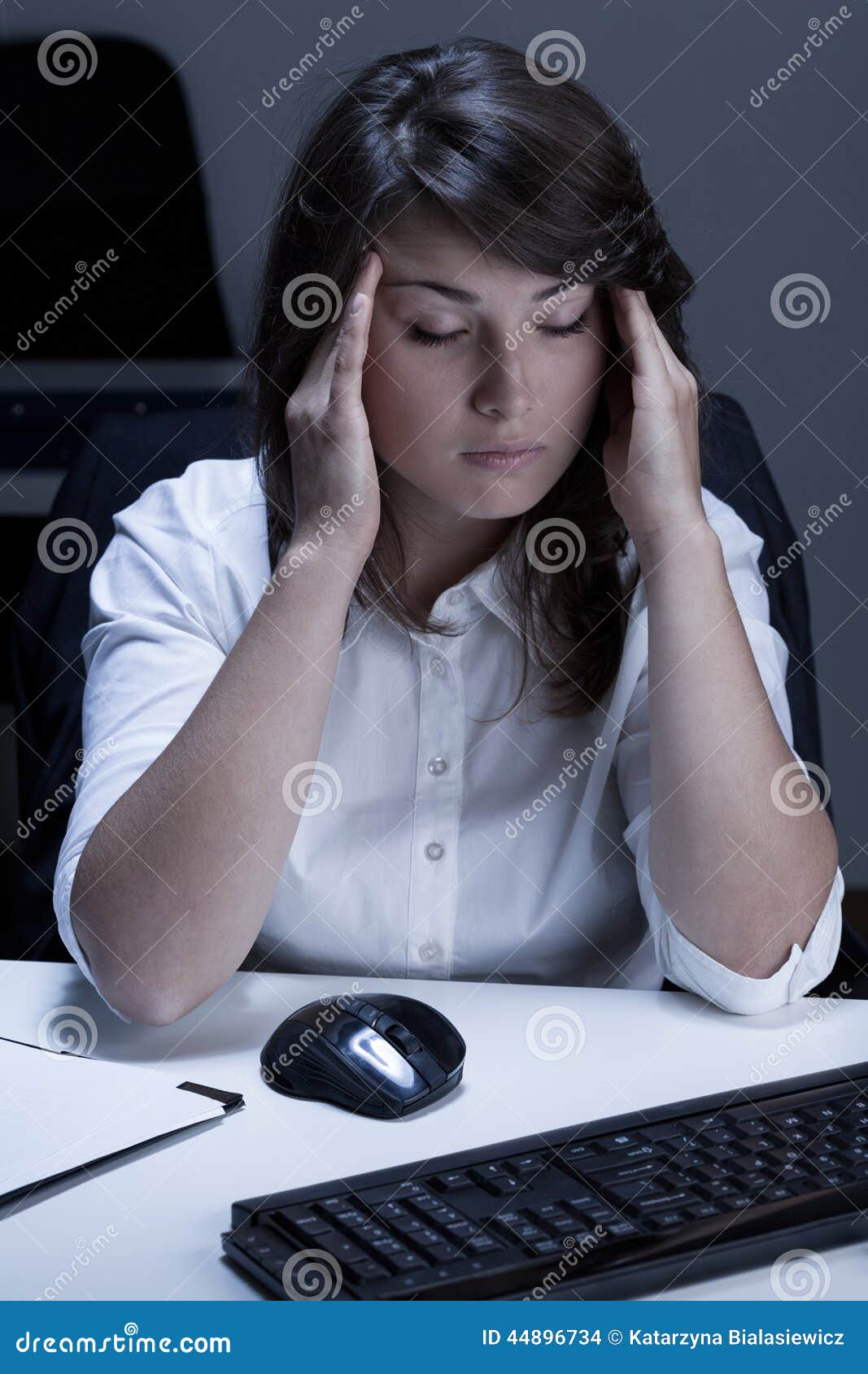 Woman feeling headache stock photo. Image of elegant - 44896734