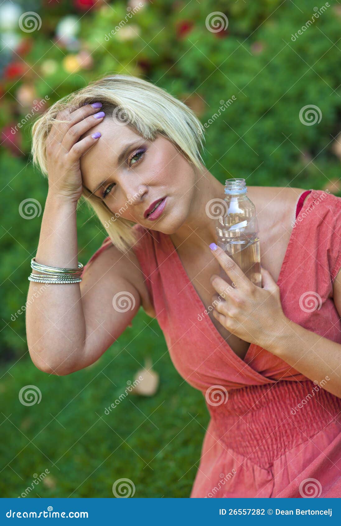 Woman feeling hot stock photo. Image of drink, healthy - 26557282