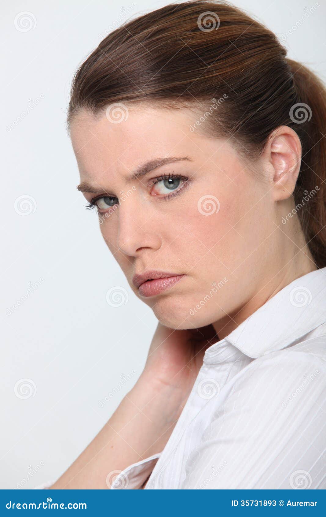 Woman feeling upset stock image. Image of frontview, sulking - 35731893