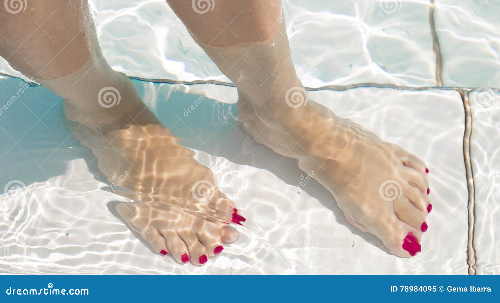 Woman feet on pool water stock image. Image of holiday - 78984095