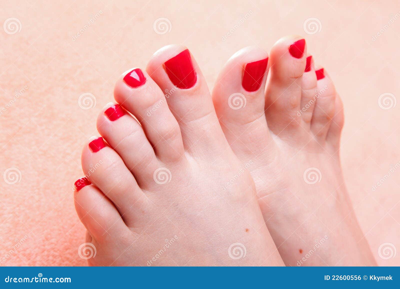 Woman Feet with Red Toenails Stock Photo - Image of nails, style: 22600556