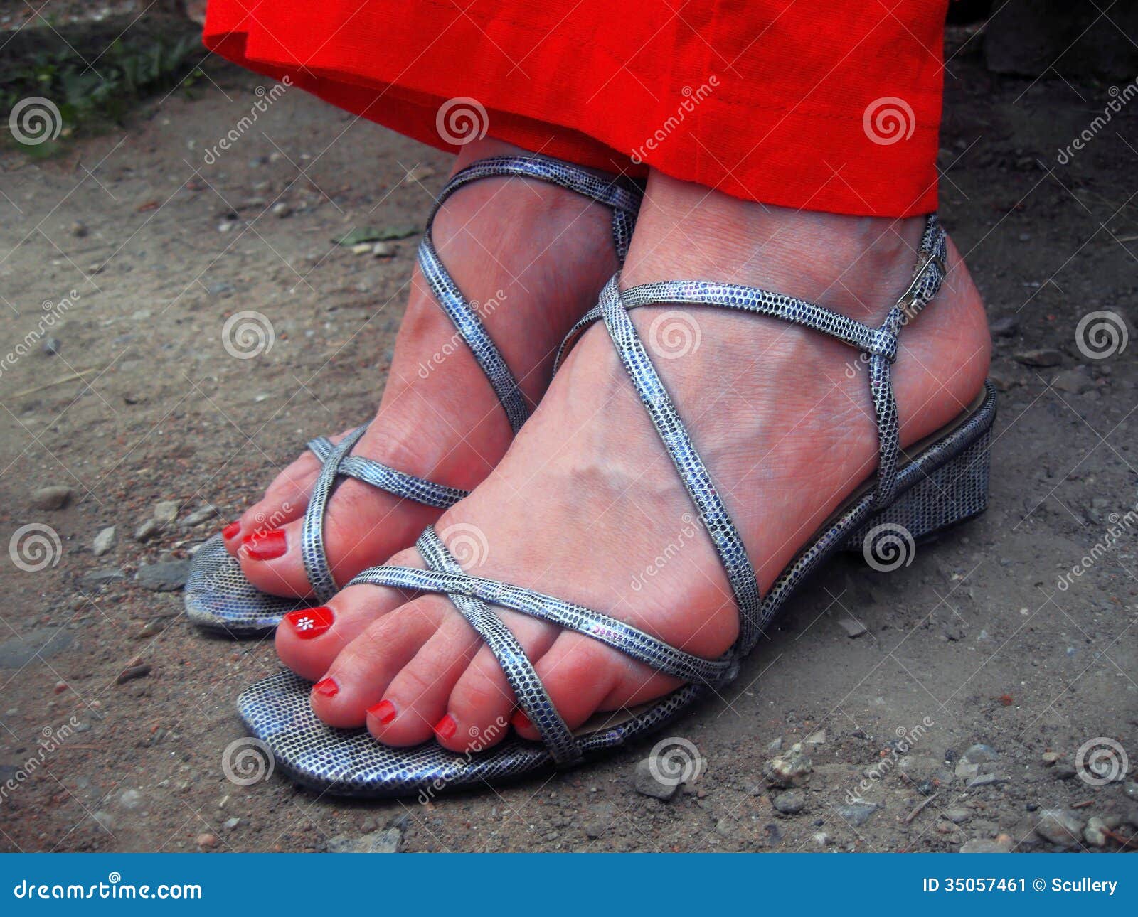 Woman Feet Standing Standing on the Ground Stock Image - Image of feet ...