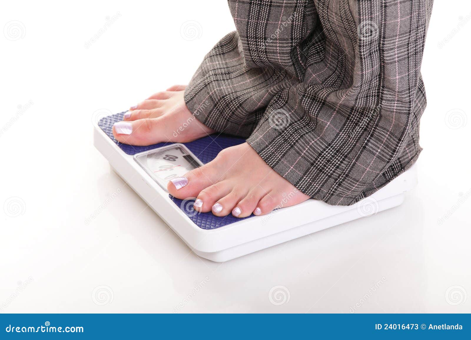 Woman Feet and Weight Scale Isolated on White Stock Image - Image of ...
