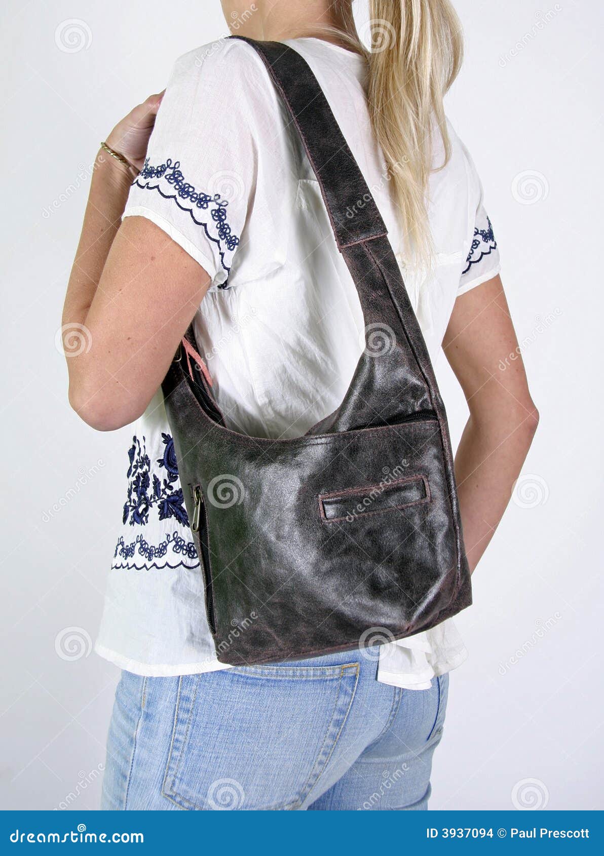 Woman with female hand bag stock photo. Image of people - 3937094