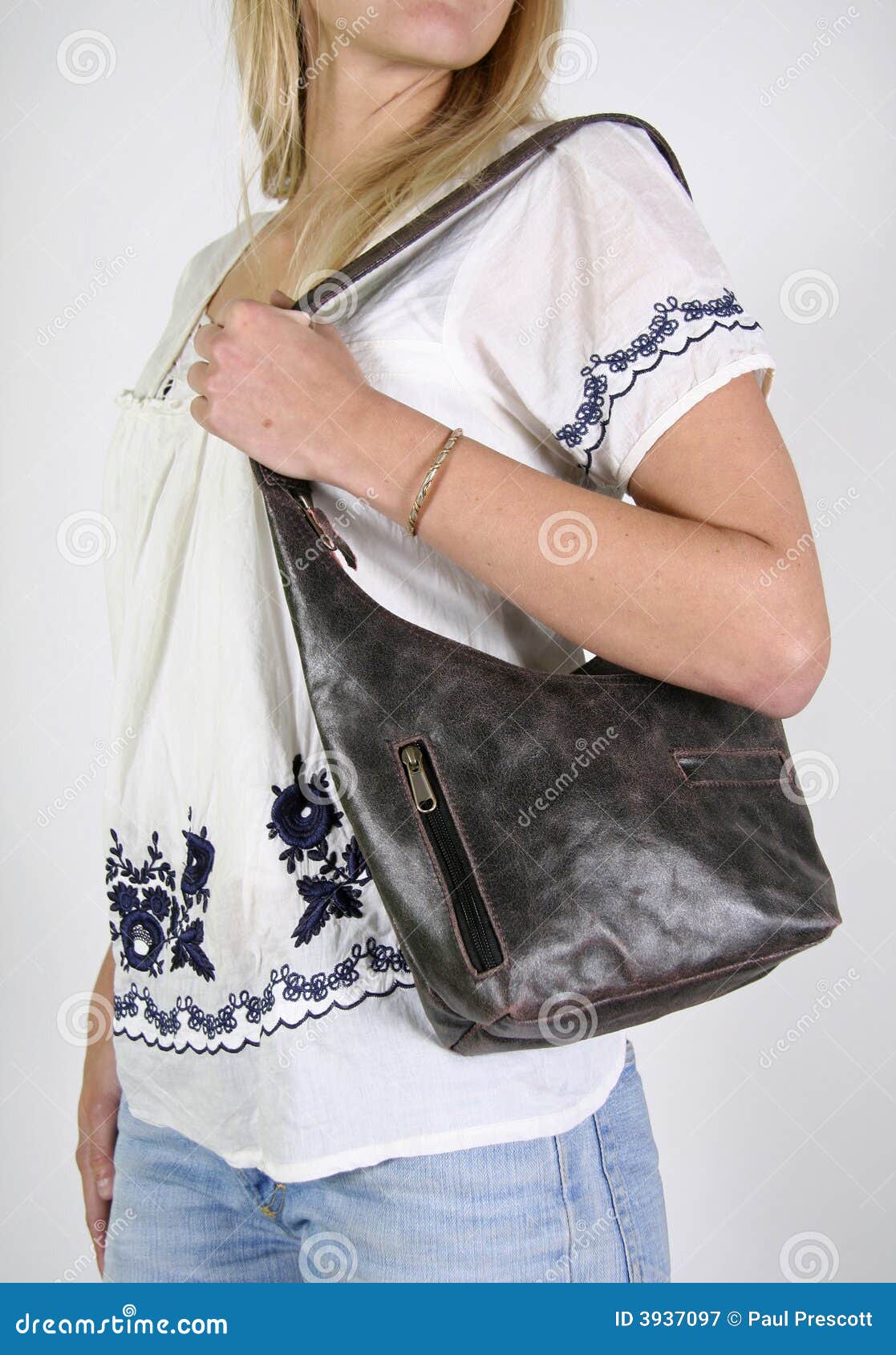 Woman with female hand bag stock image. Image of elegant - 3937097