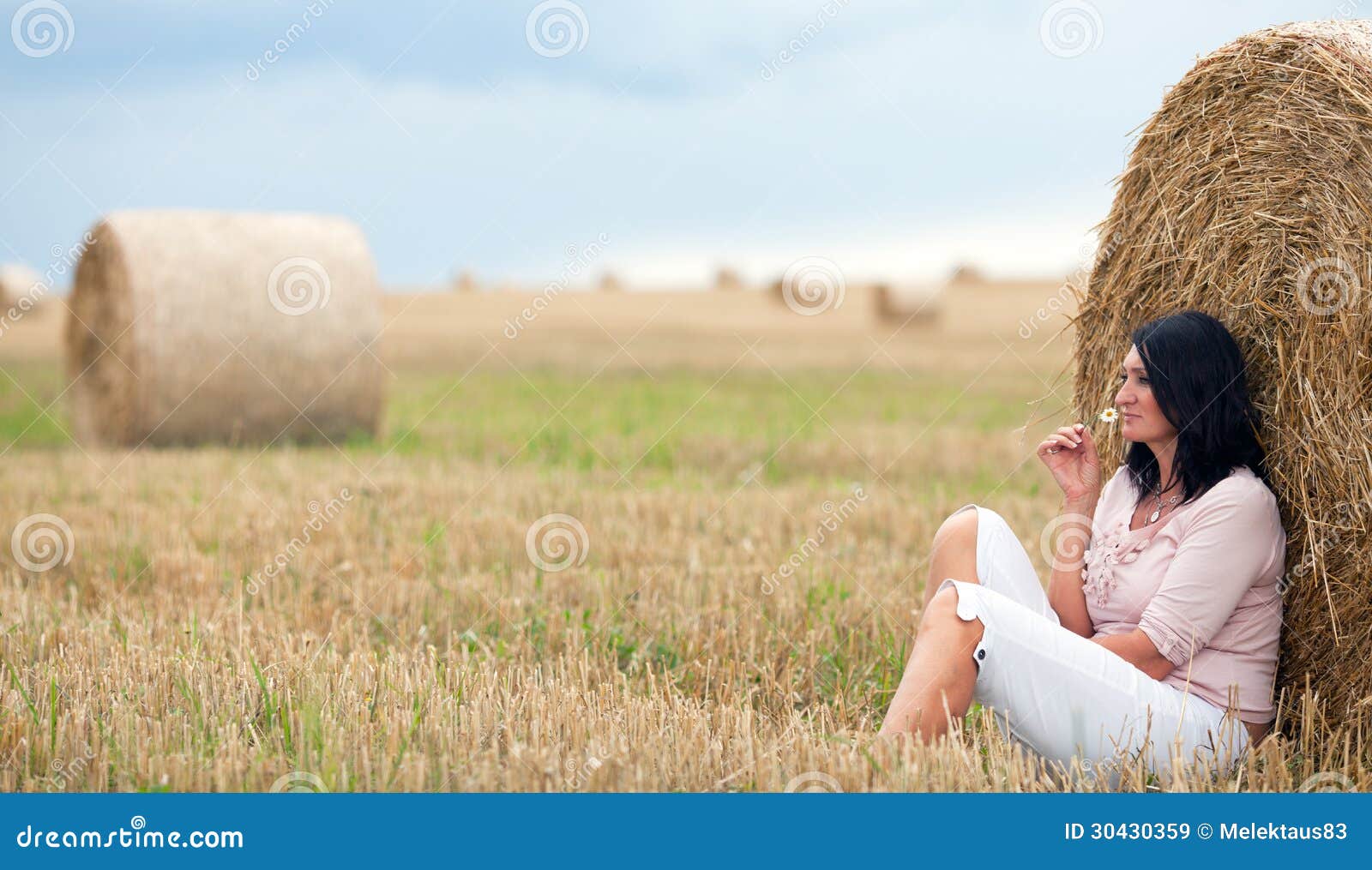 Woman in the field stock image. Image of summer, season - 30430359